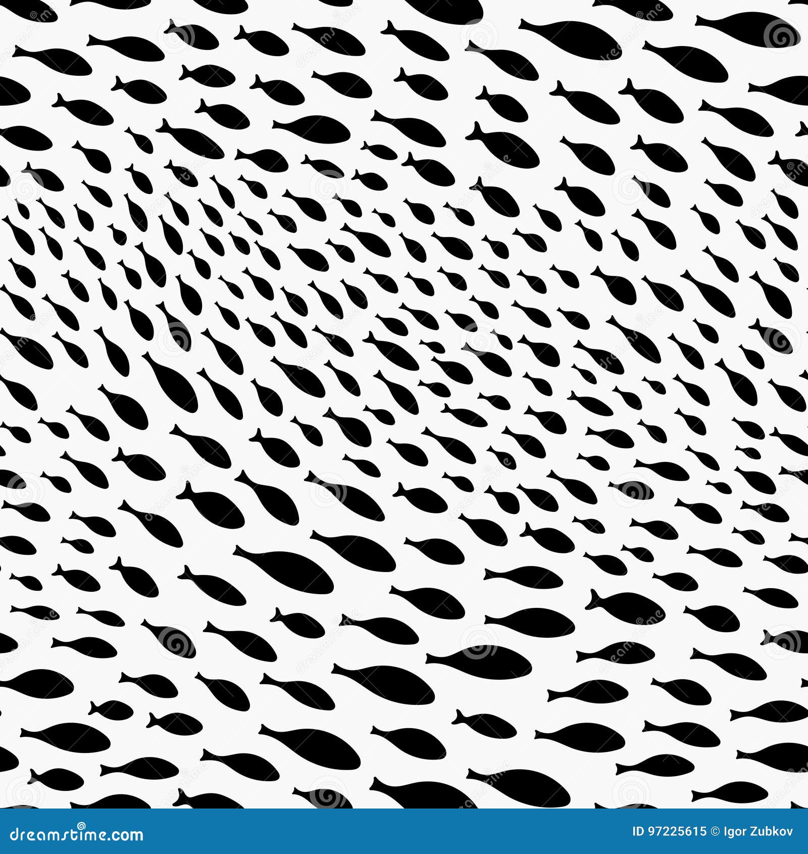 Seamless Pattern with a School of Fish. Wallpapers with Silhouettes of ...