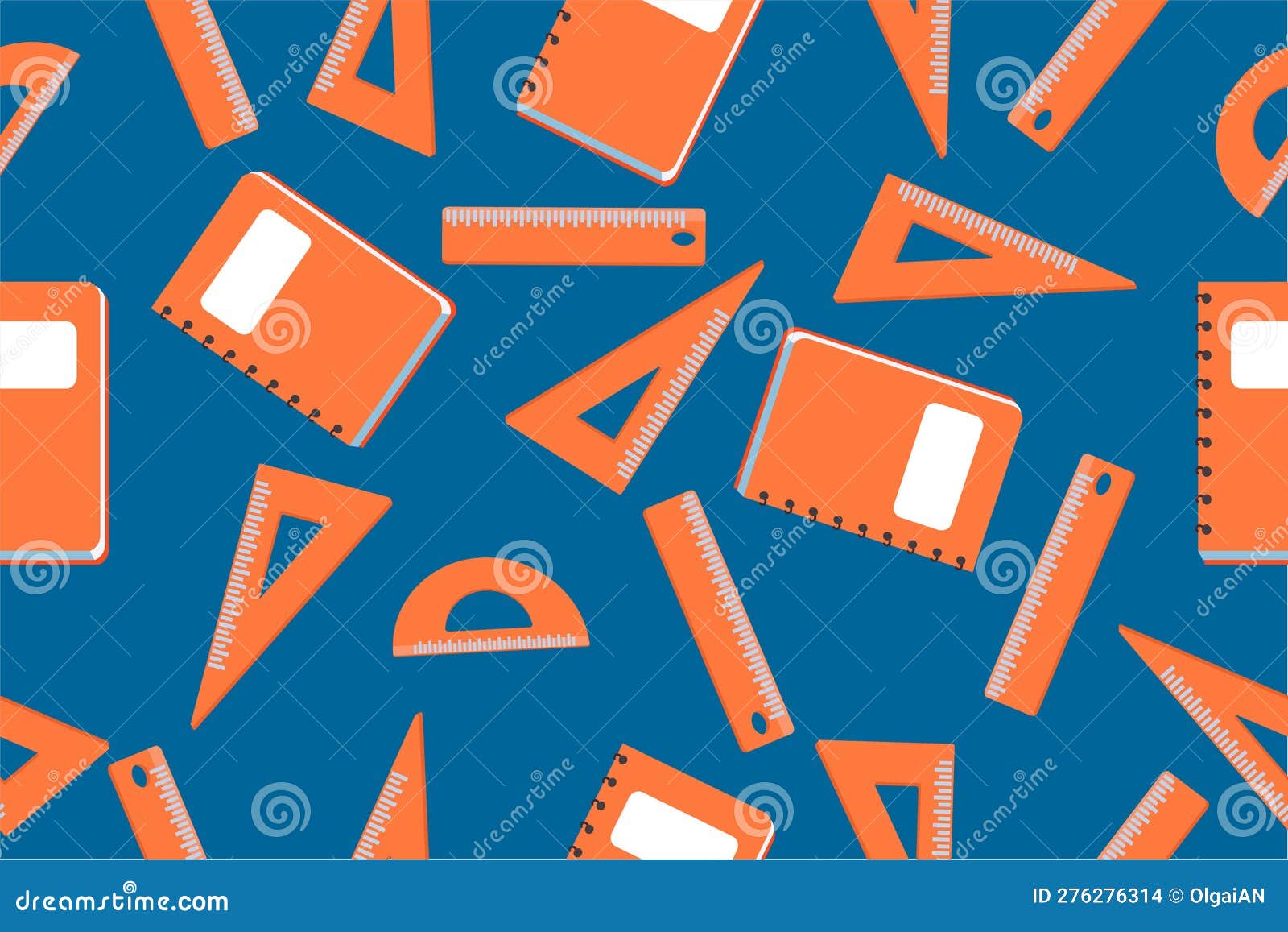 Seamless Pattern of School Rulers and Notepad. School Education, the ...