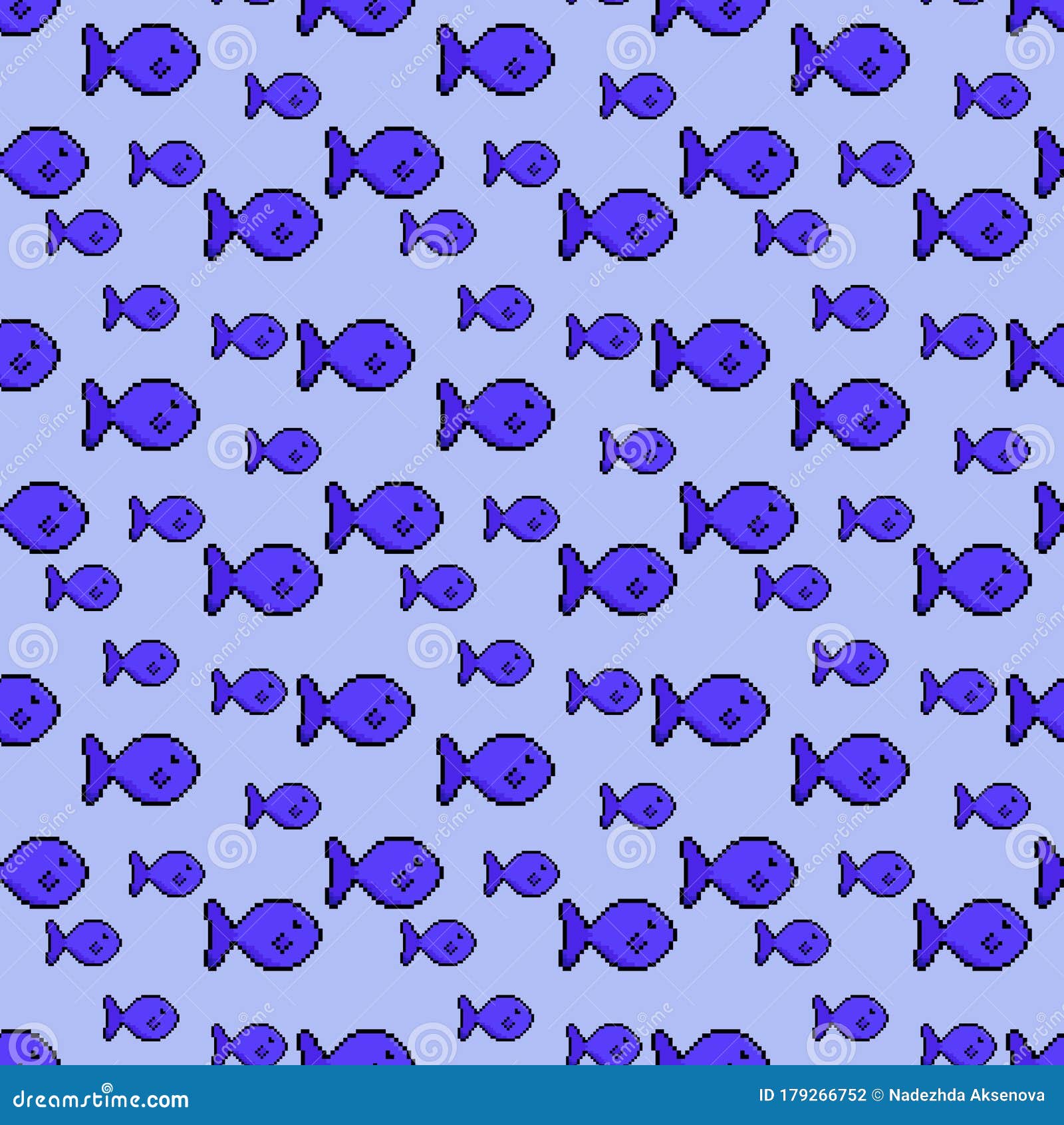Fish Pixel Art Pattern Seamless. 8 Bit Carp Background. Pixelated ...