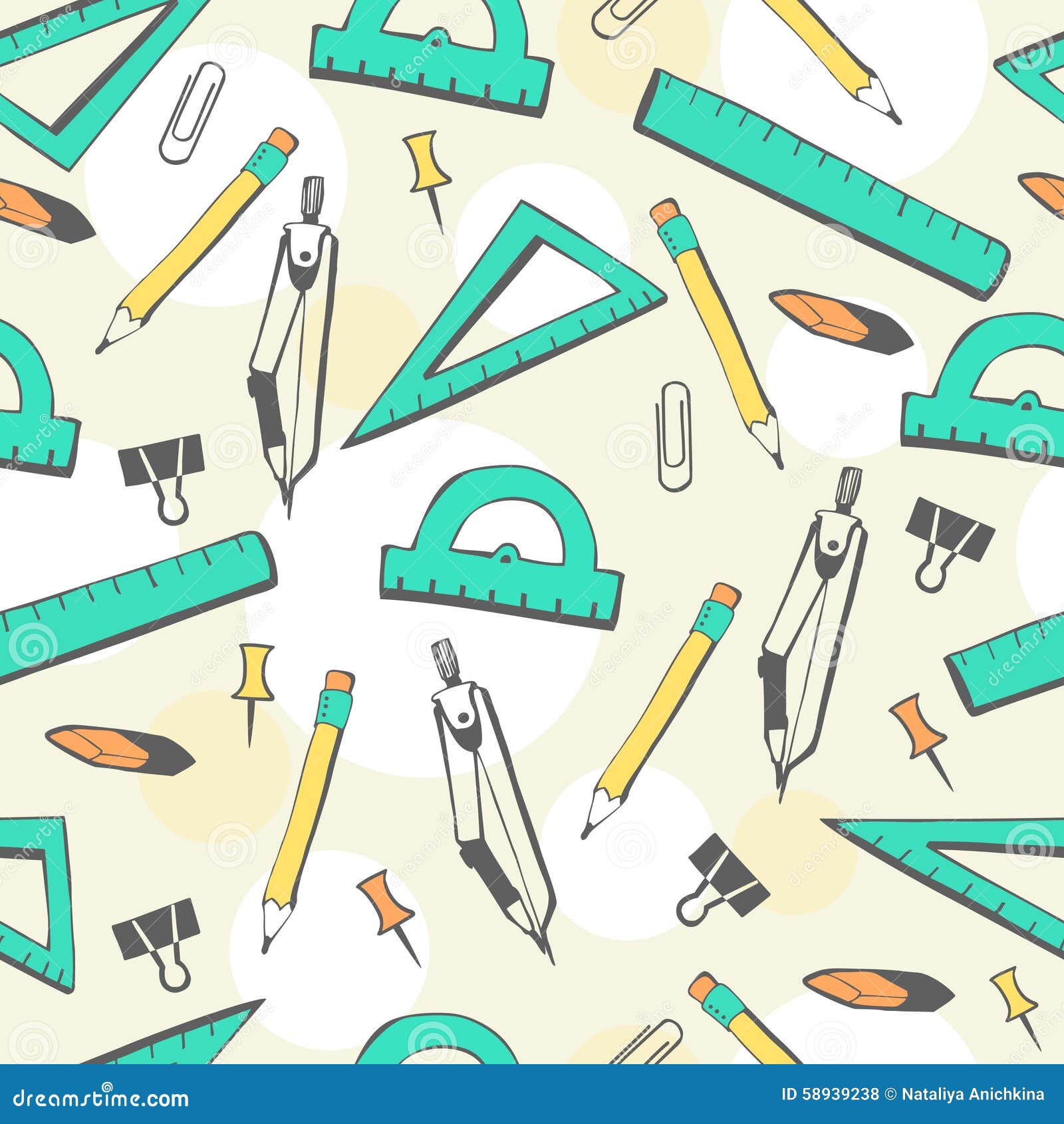 Seamless Pattern with School Supplies Stock Illustration - Illustration ...