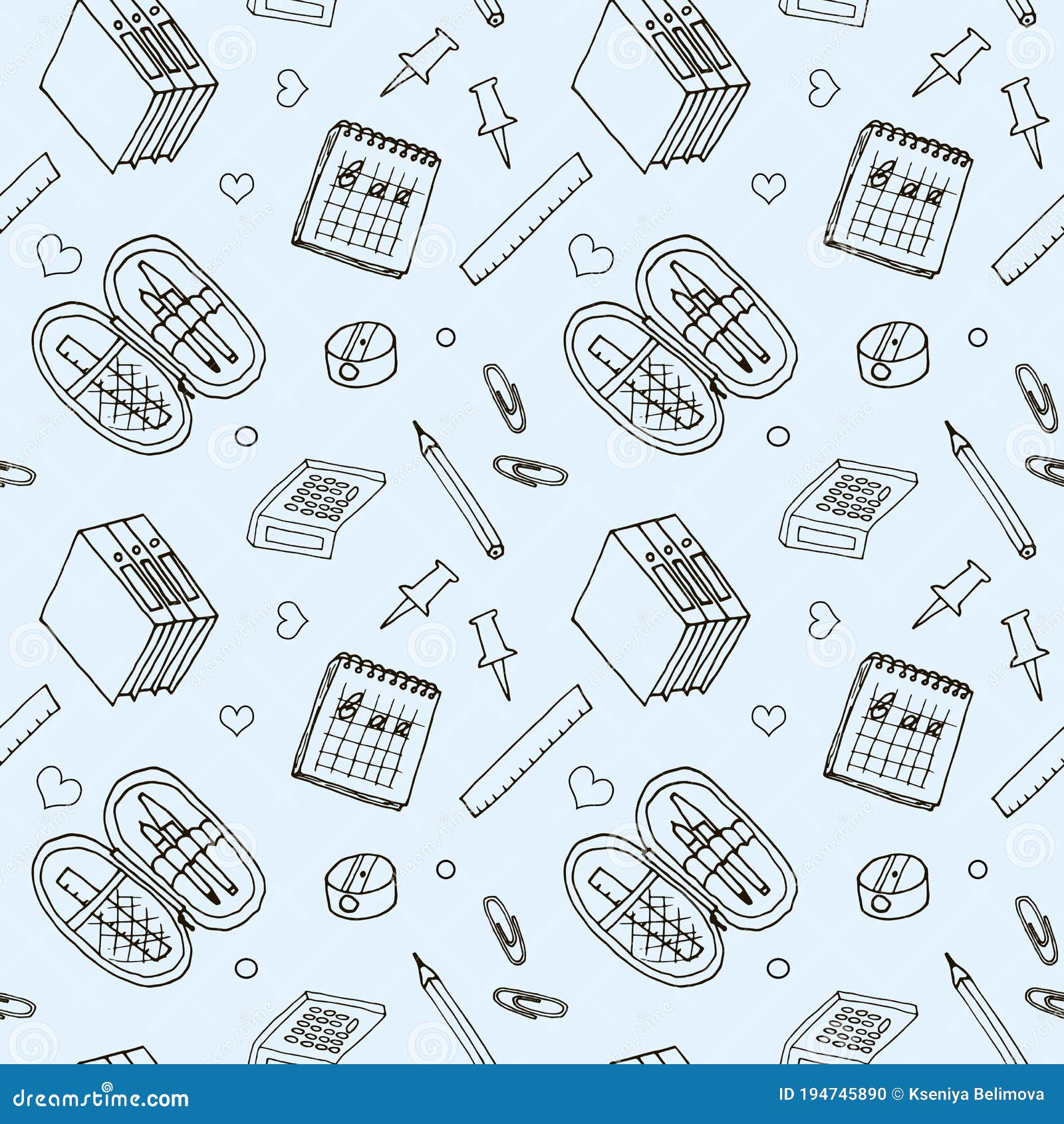 Seamless Pattern, School Theme, Background. Stock Vector - Illustration ...