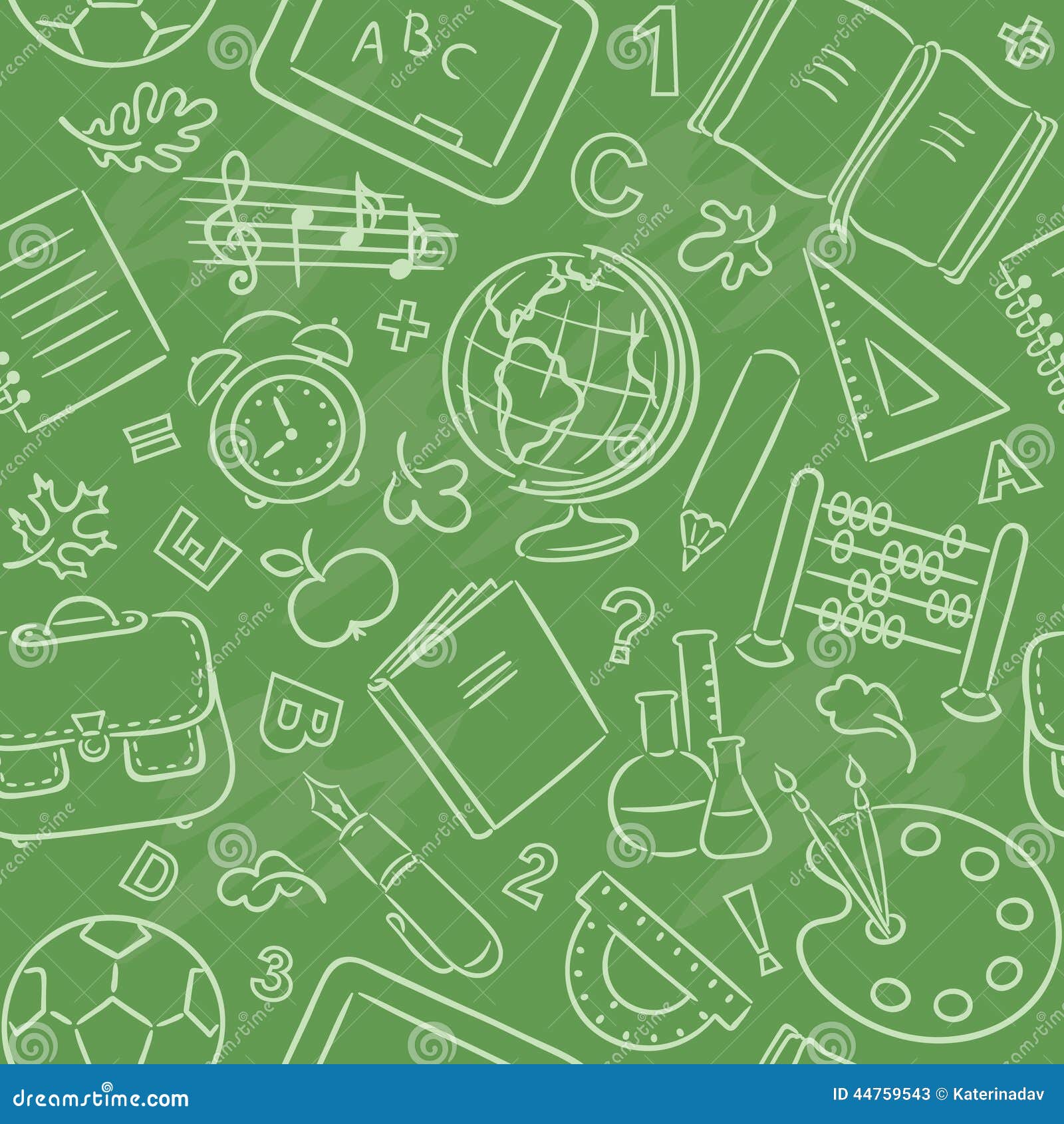 Seamless Pattern with School Things Stock Vector - Illustration of ...