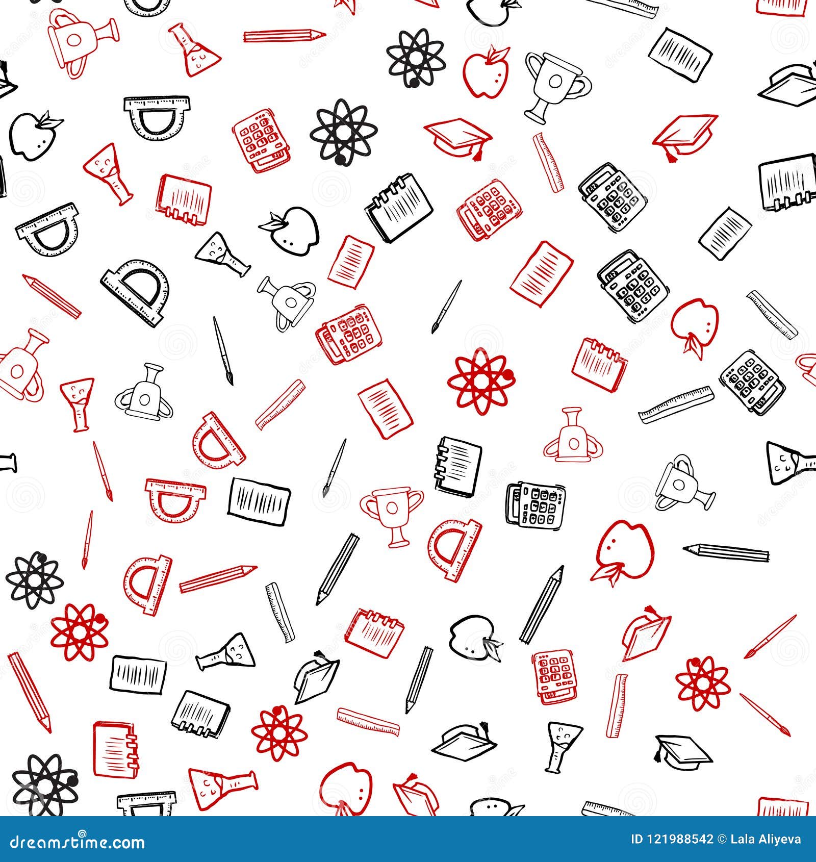Seamless Pattern for School Things. Vector. Stock Vector - Illustration ...