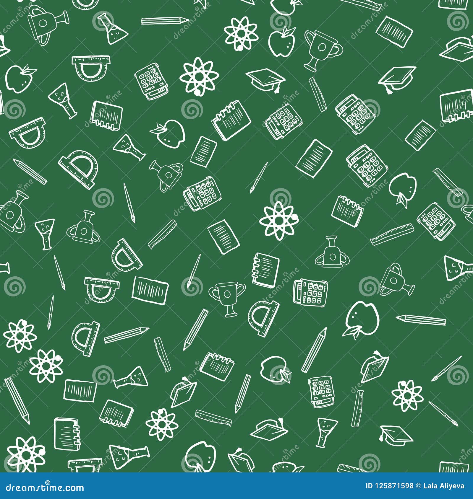 Seamless Pattern with School Things. Vector Stock Vector - Illustration ...