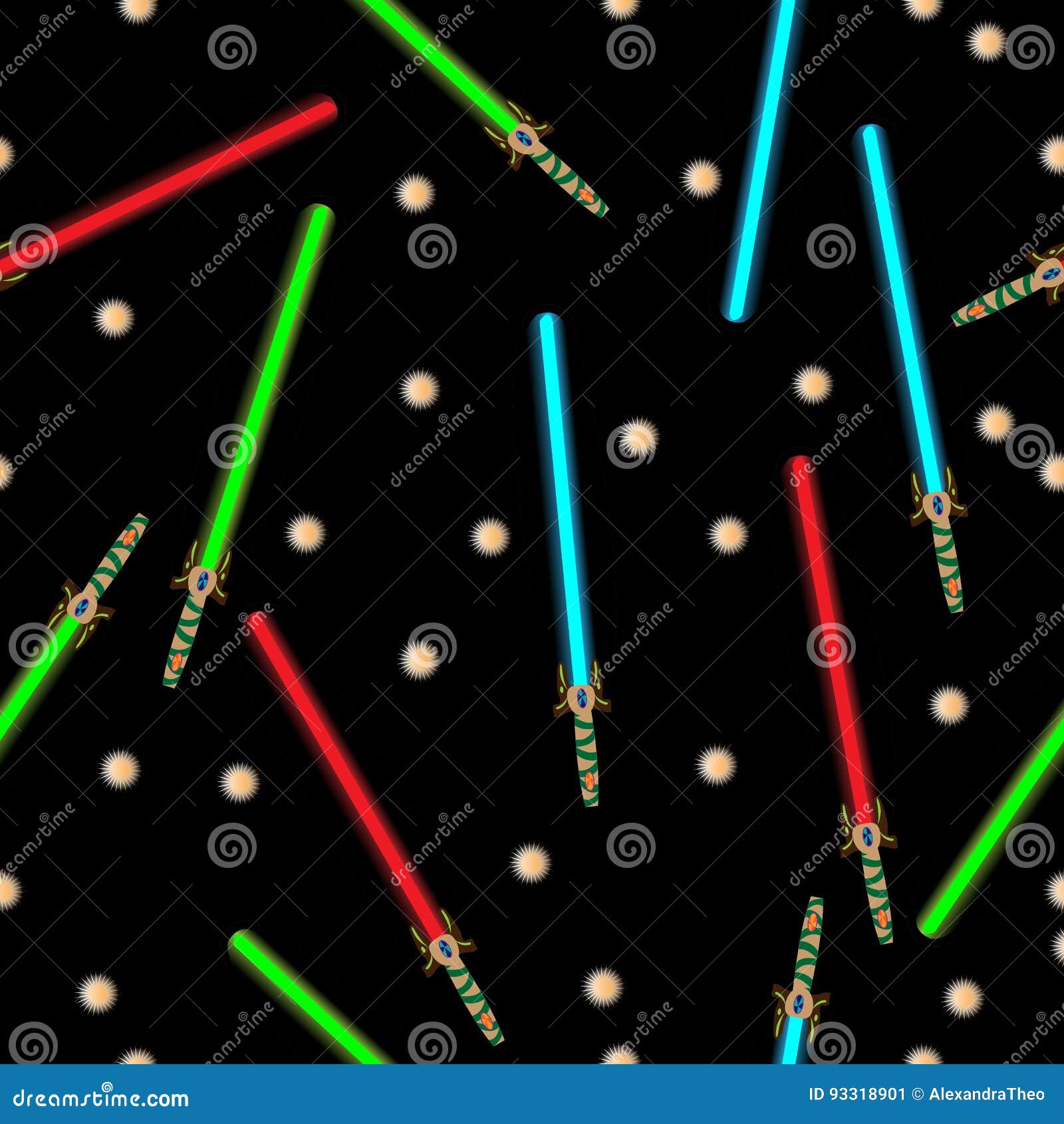 Sci-fi Laser Swords Background Cartoon Vector | CartoonDealer.com #93318901