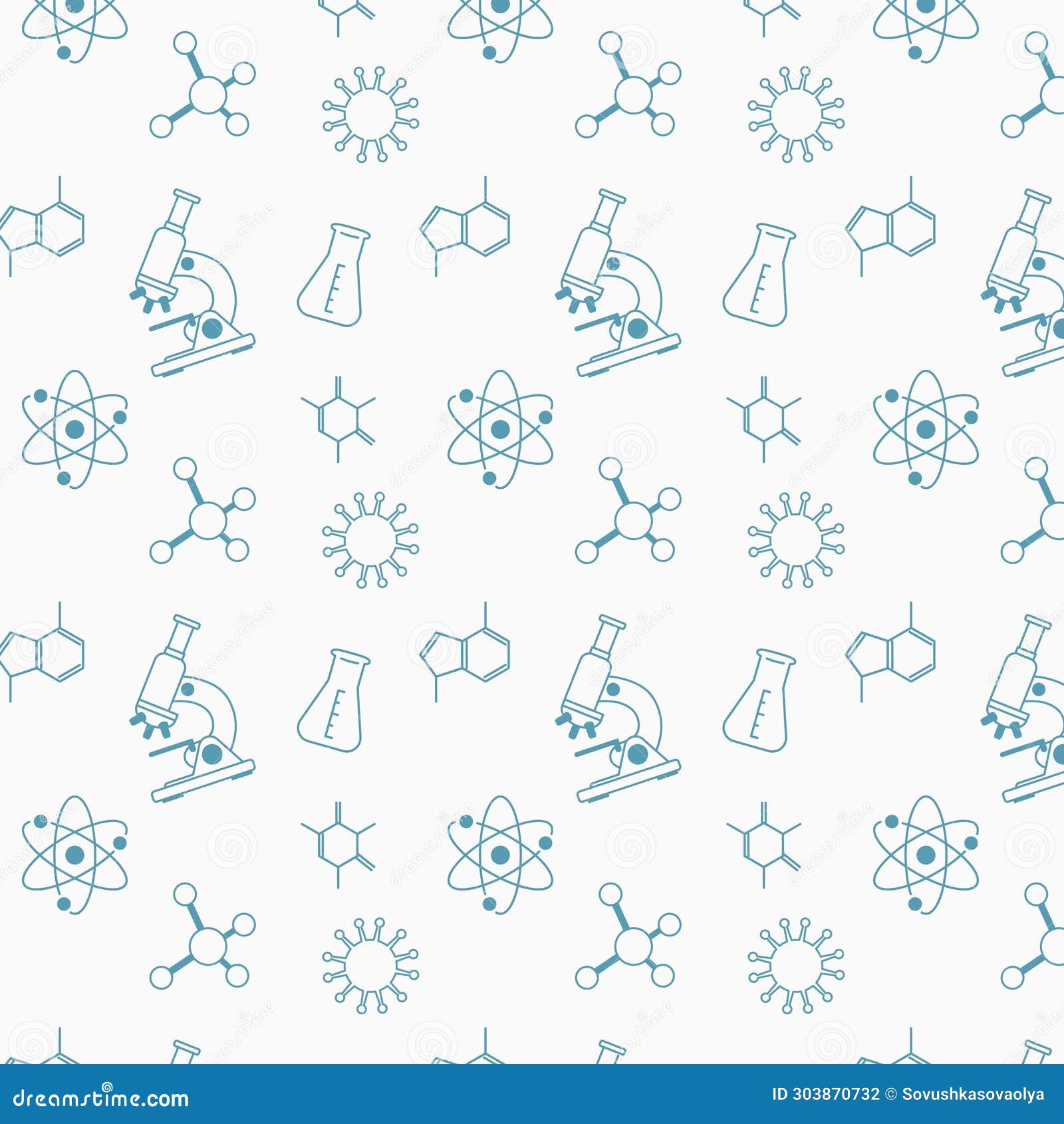 Seamless Pattern with Science Icons Collection Stock Vector ...