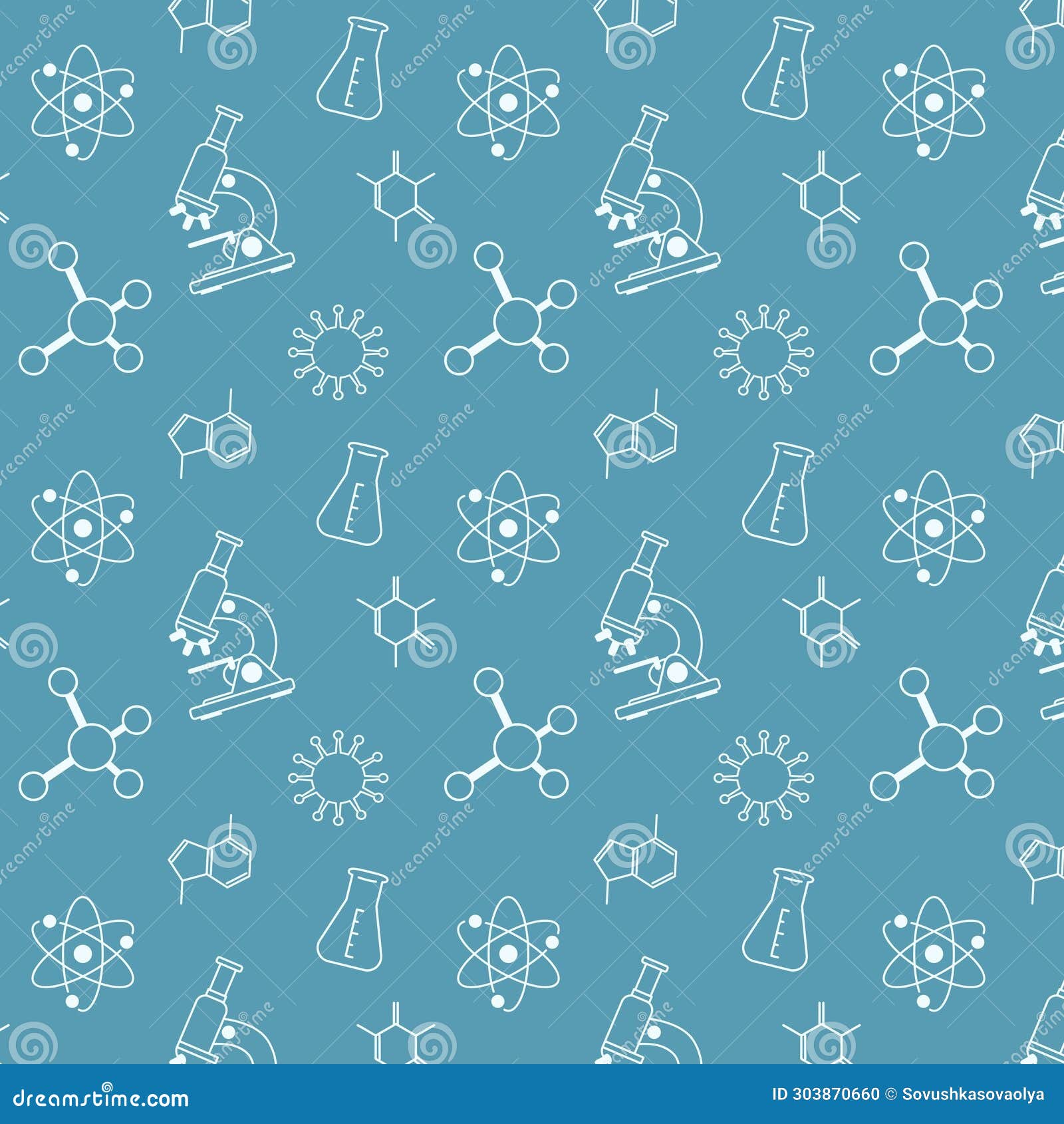 Seamless Pattern with Science Icons Collection Stock Vector ...