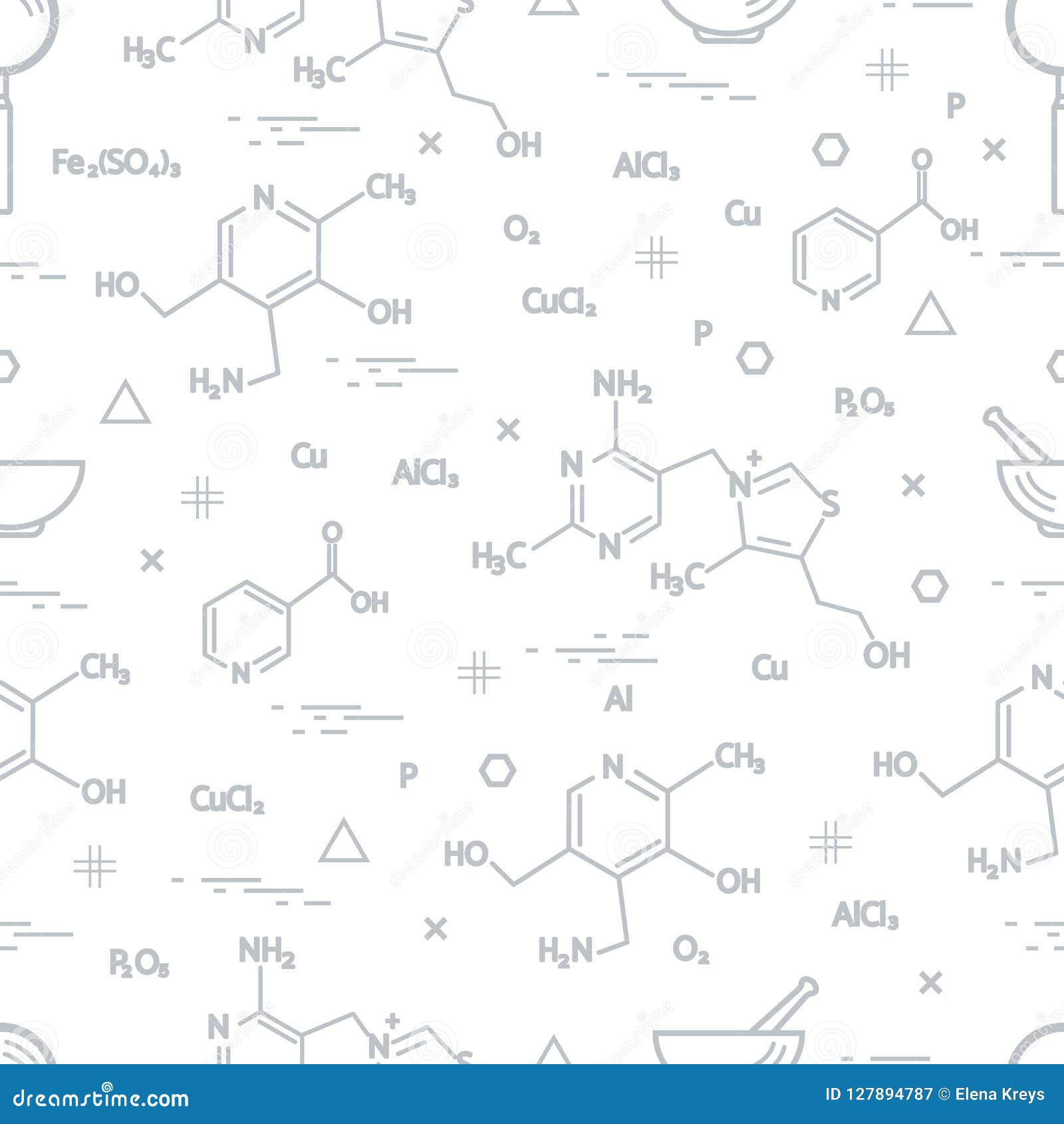 Seamless Pattern with Scientific, Education Elements: Molecular Stock ...