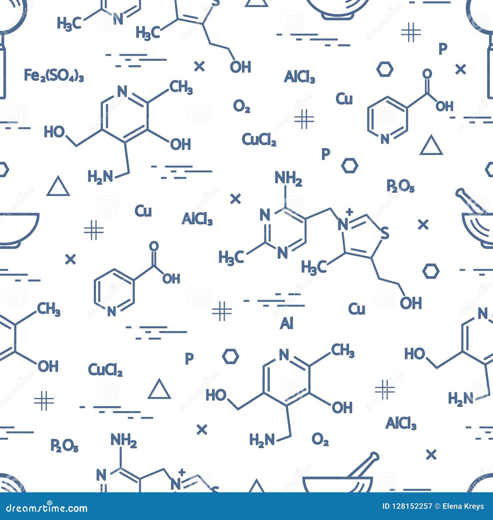 Seamless Pattern with Scientific, Education Elements: Molecular Stock ...
