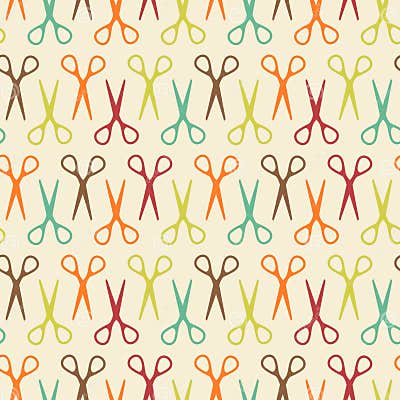 Seamless Pattern with Scissors Stock Vector - Illustration of hair ...
