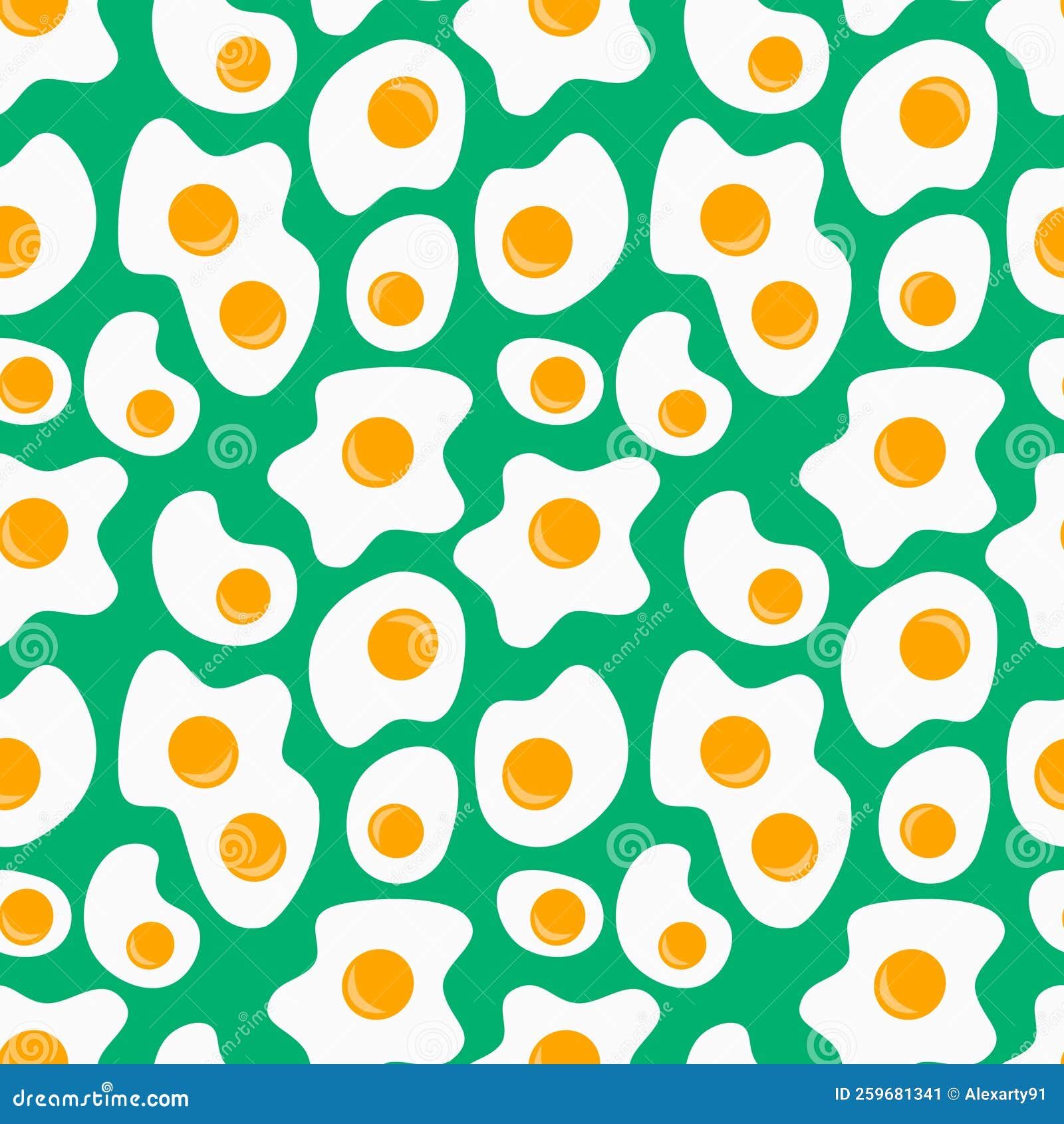 Seamless Pattern With Scrambled Eggs Stock Vector Illustration Of