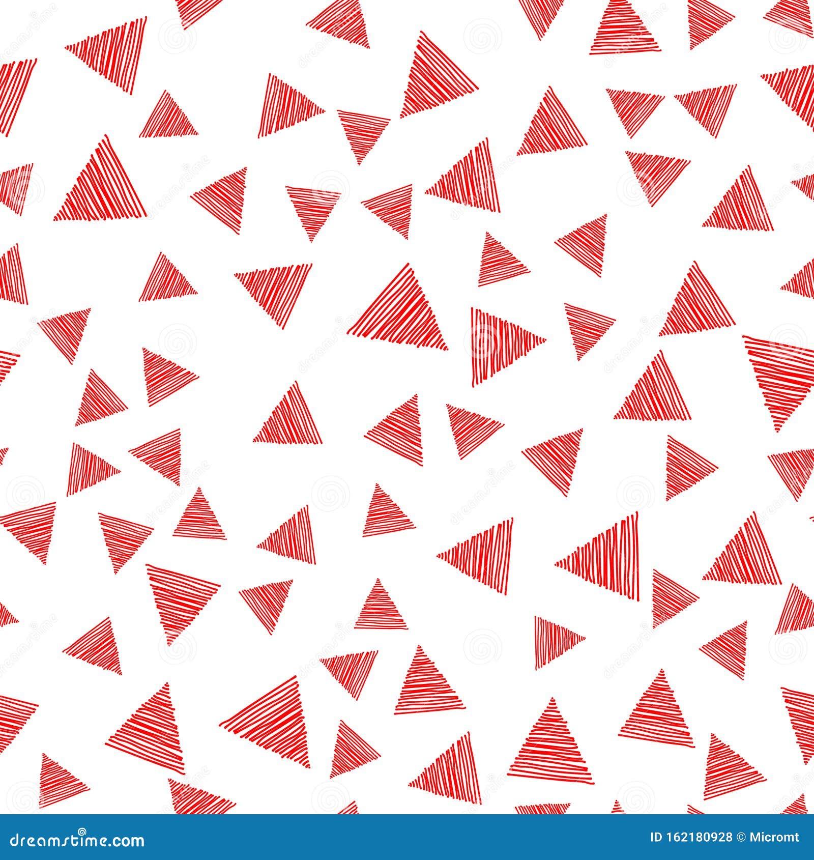 Seamless Pattern Scribble Hatching Along the Triangles. Diagonal Red ...