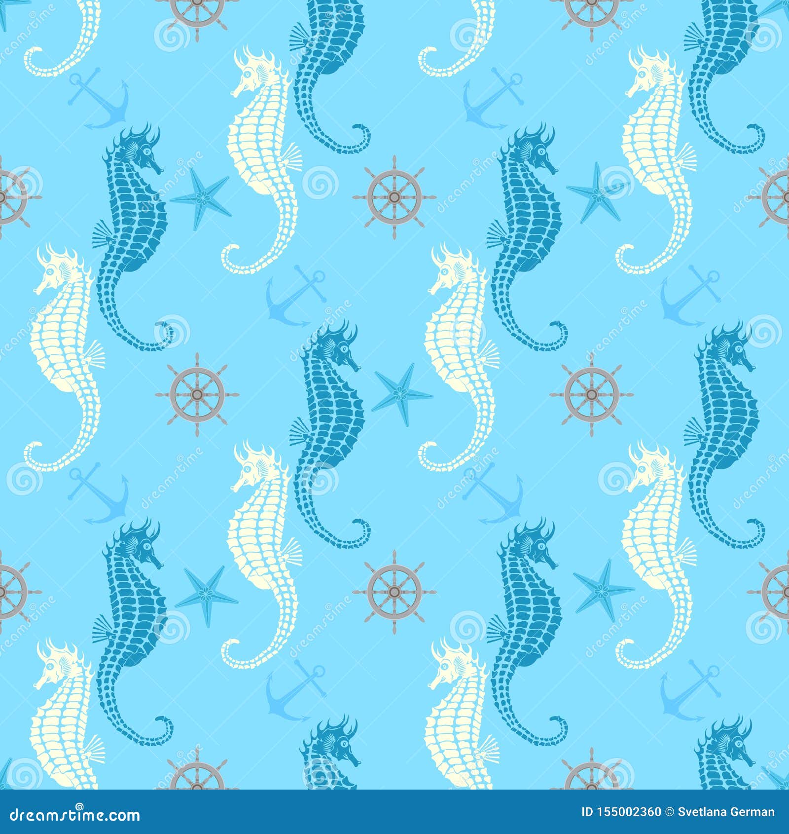 Seamless Pattern of Sea Animals Stock Vector - Illustration of chevron ...