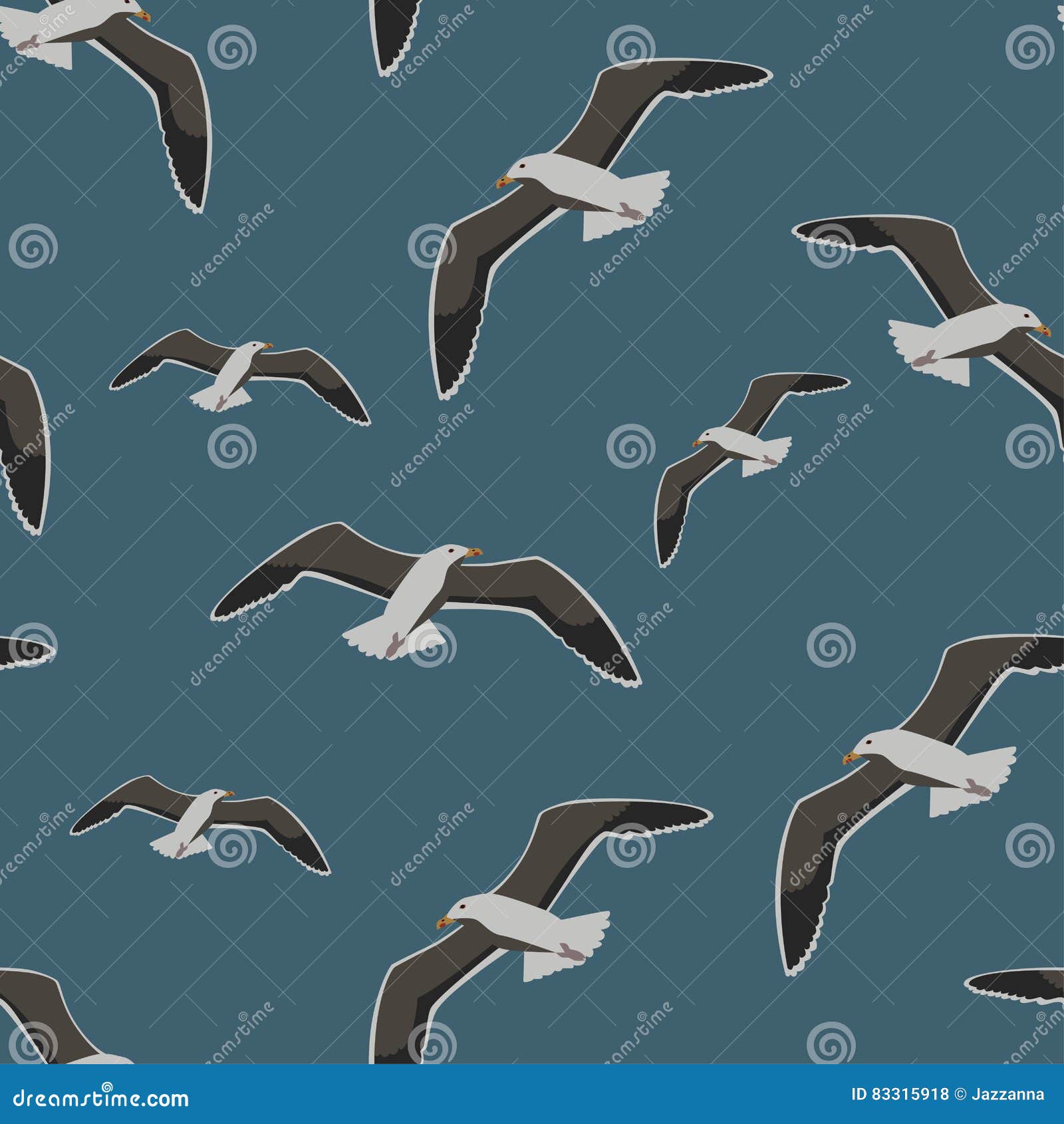 Seamless pattern sea gull stock vector. Illustration of seagull - 83315918