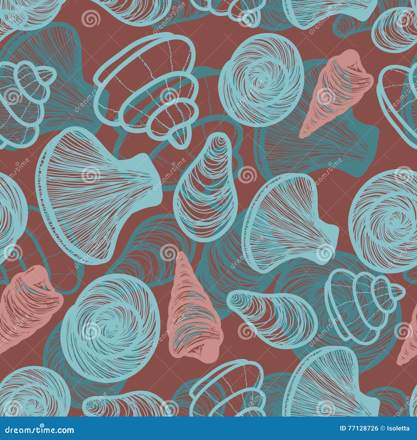 Seamless Pattern with Sea Motifs. Stock Vector - Illustration of nature ...