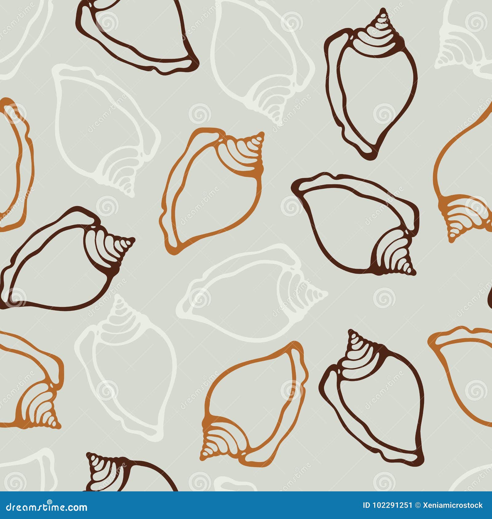 Seamless Pattern with Sea Shellfish, Seashells. Stock Vector ...