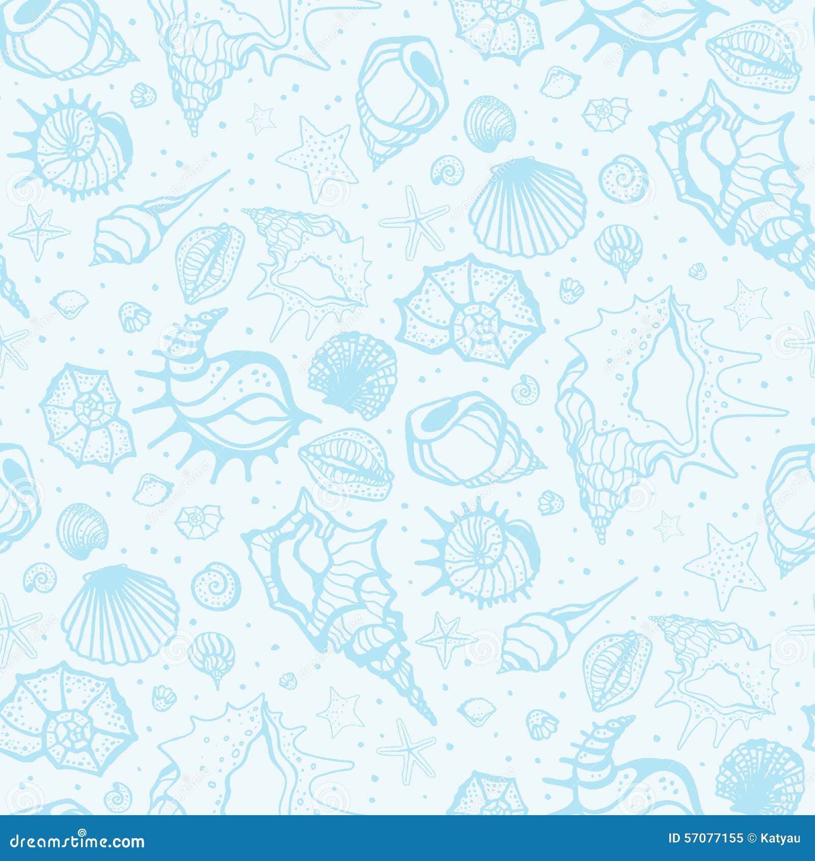Seamless Pattern of Sea Shells Stock Vector - Illustration of ...