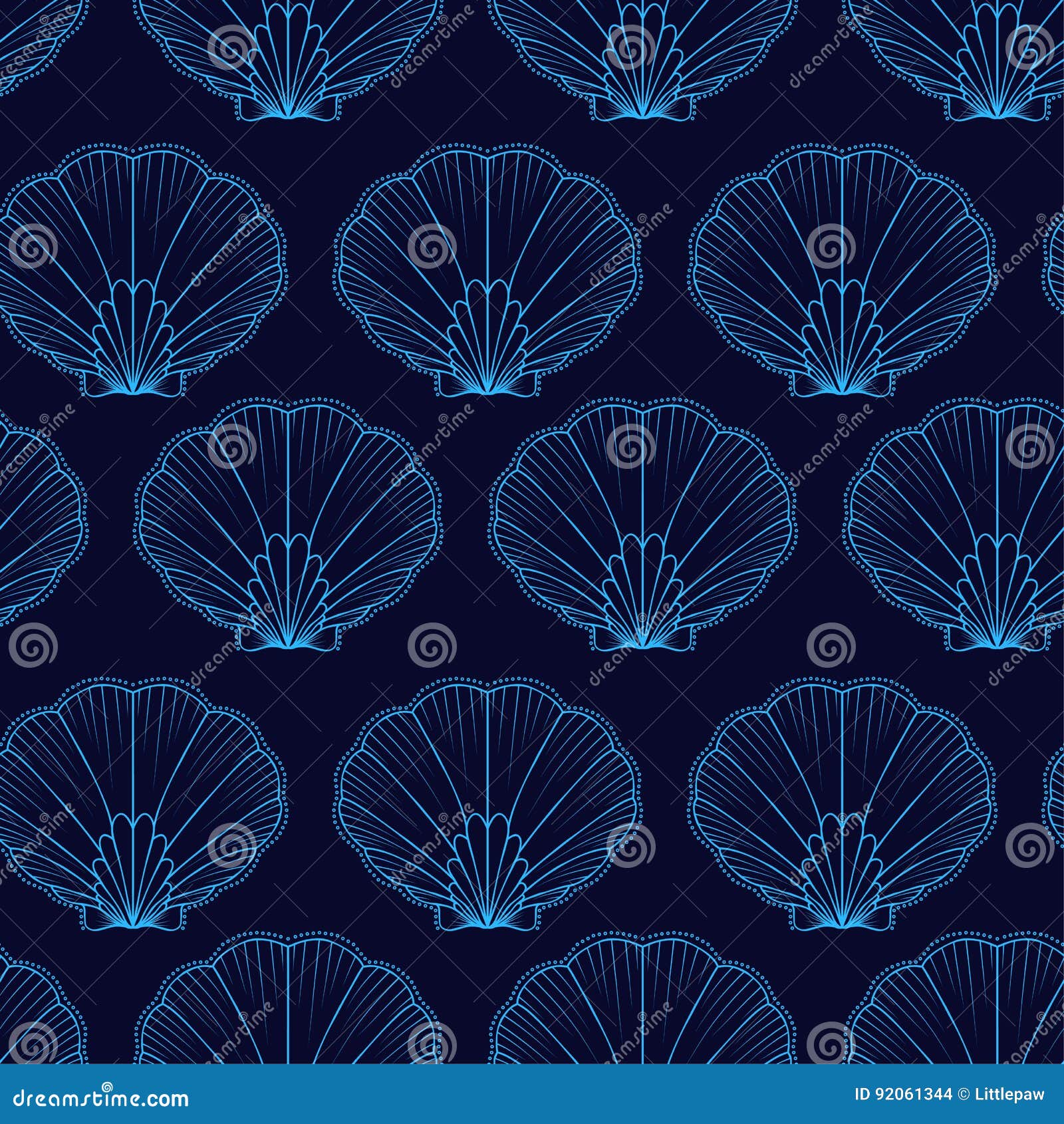 Seamless Pattern with Sea Shells, Vector Illustration. Texture Stock ...