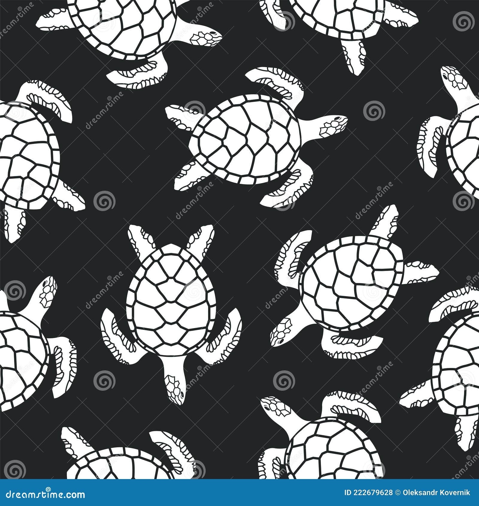 Seamless Pattern with Turtles Stock Vector - Illustration of texture ...