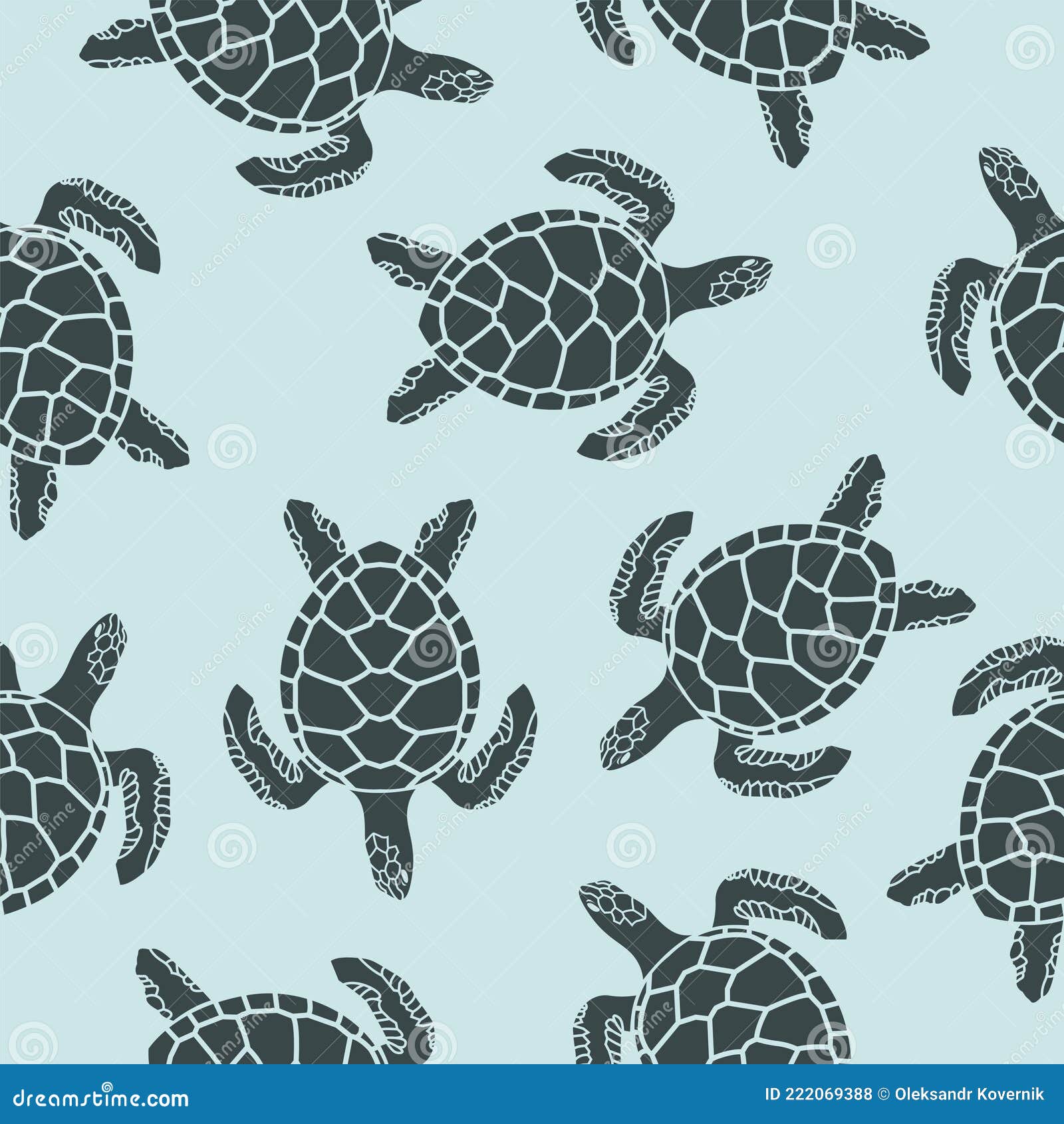 Seamless Pattern with Turtles Stock Vector - Illustration of symbol ...