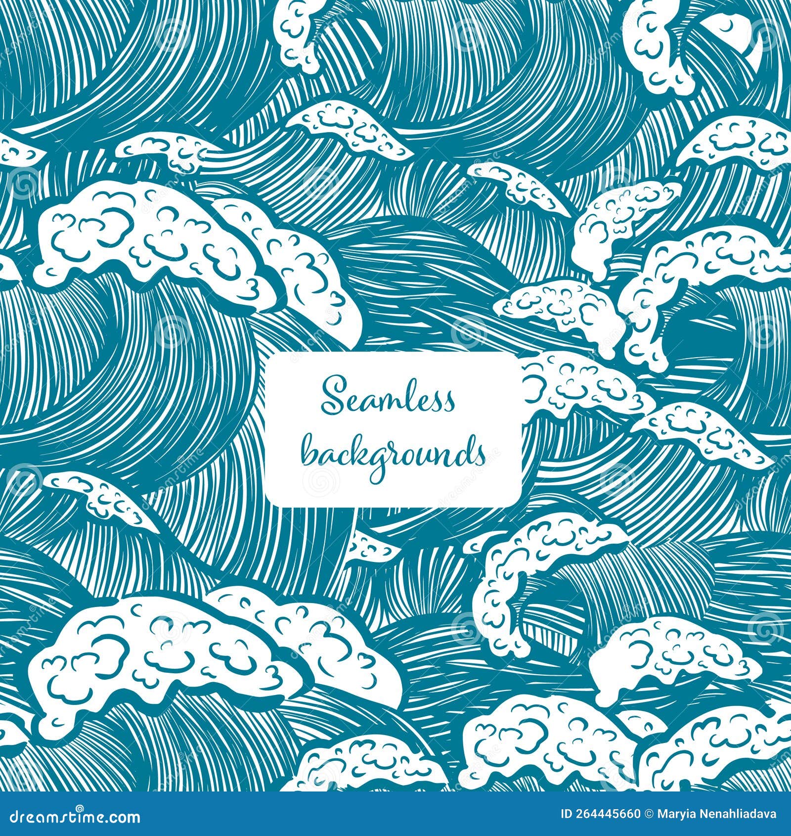 Seamless Pattern with Waves. Design for Backdrops with Sea, Rivers or ...