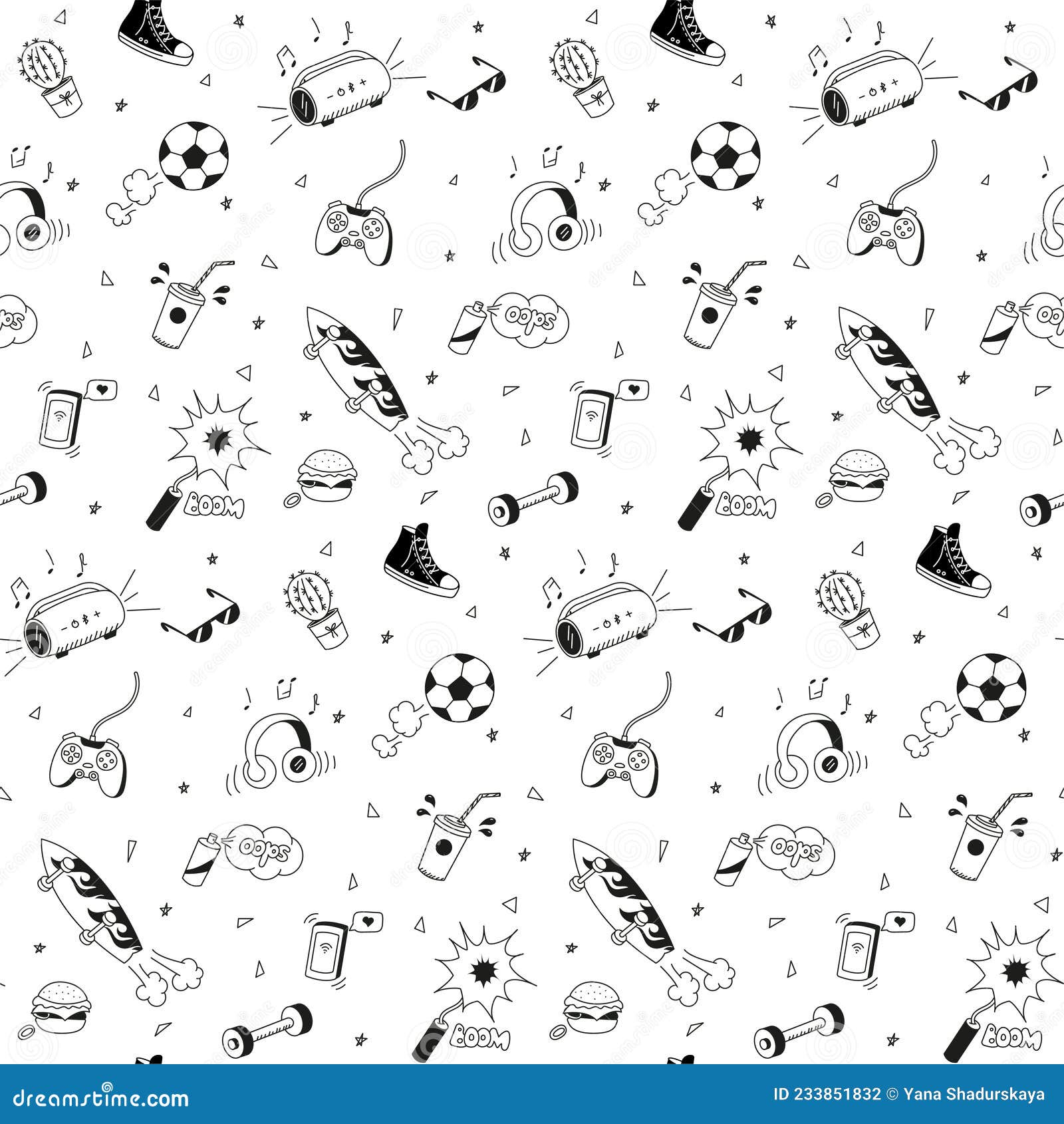 Seamless Teenager Background Cartoon Vector | CartoonDealer.com #34259423