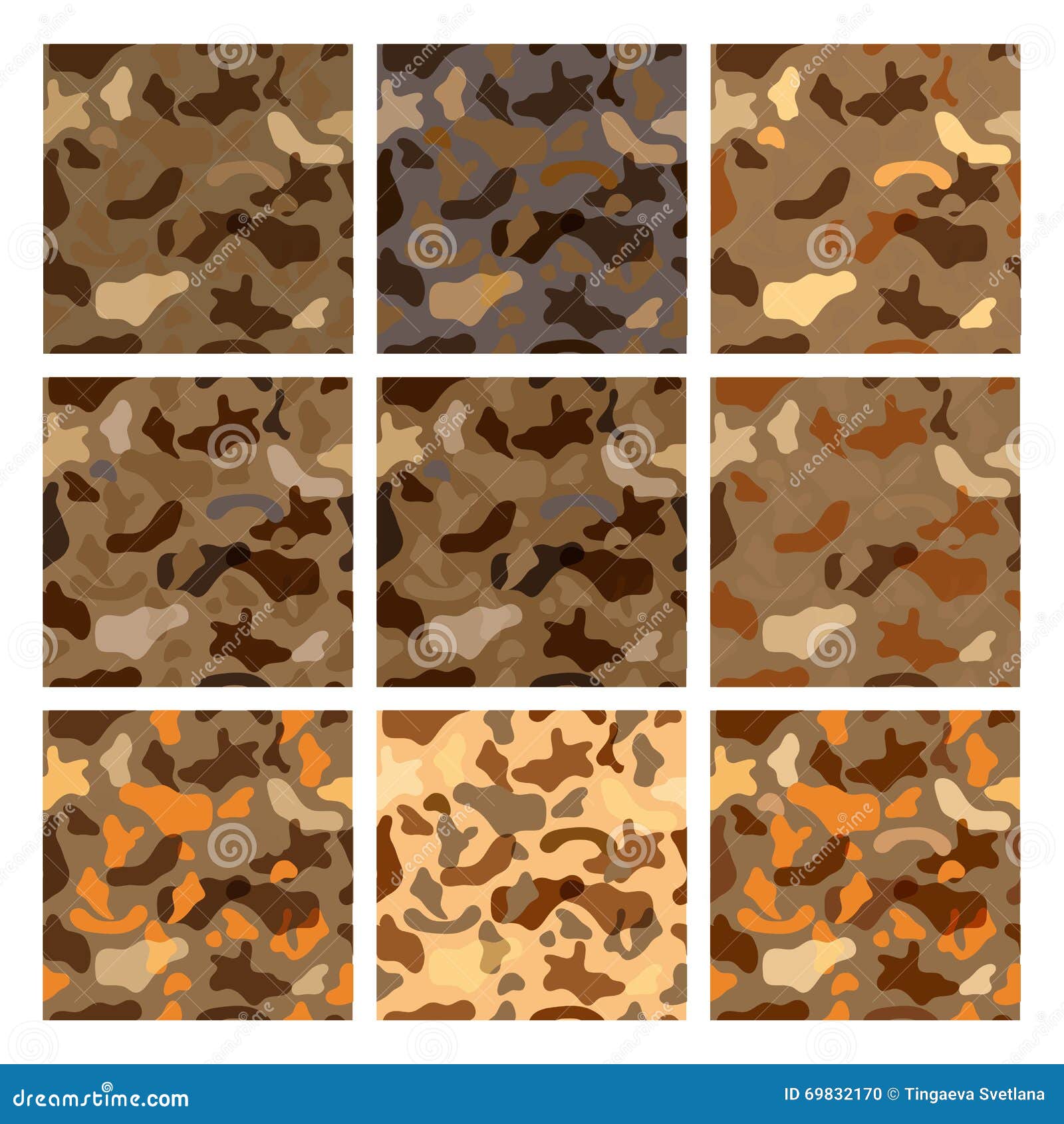 Seamless pattern set stock illustration. Illustration of commando ...