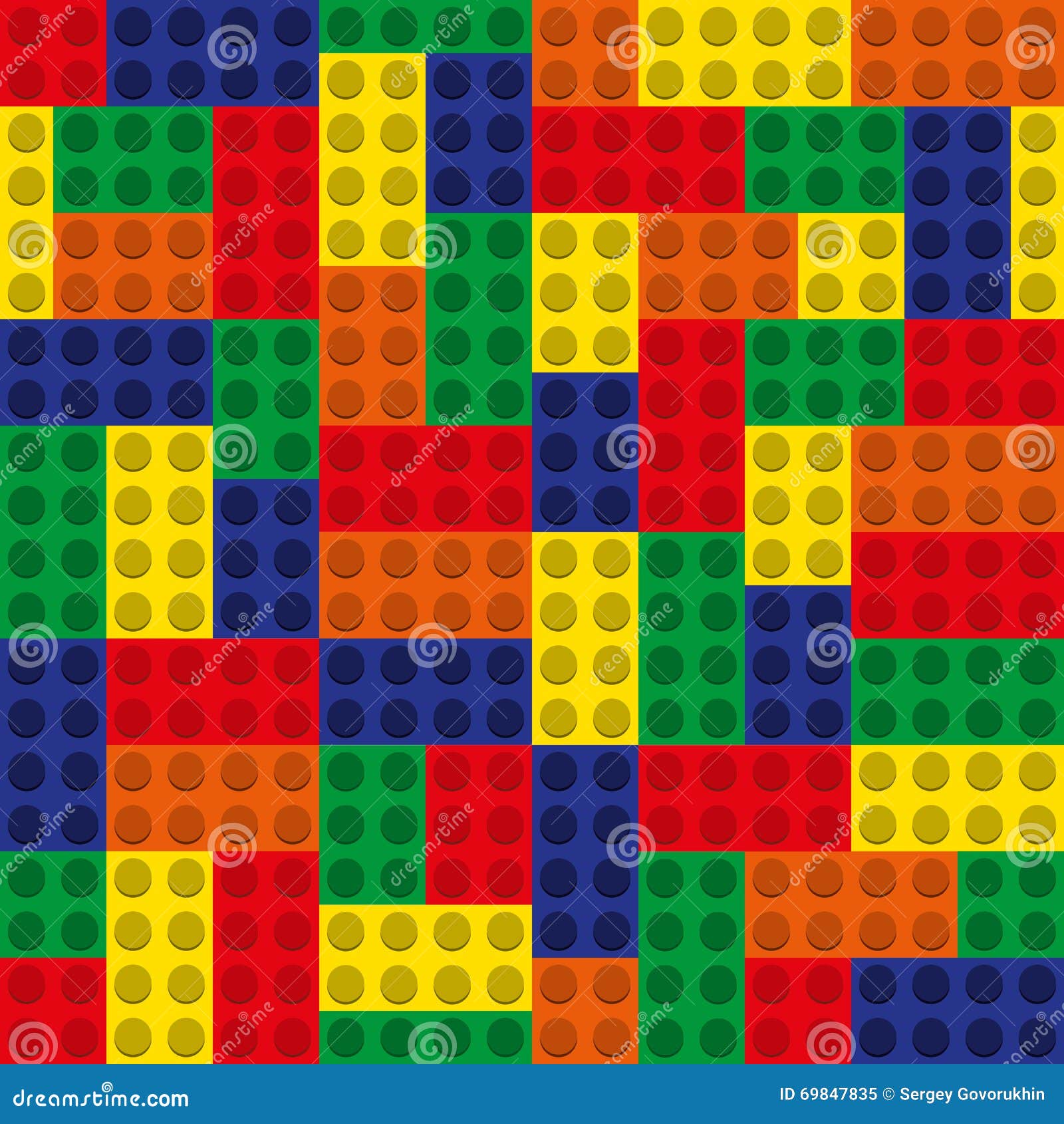 Seamless Pattern - a Set of Multicolored Blocks of the Designer. Stock ...