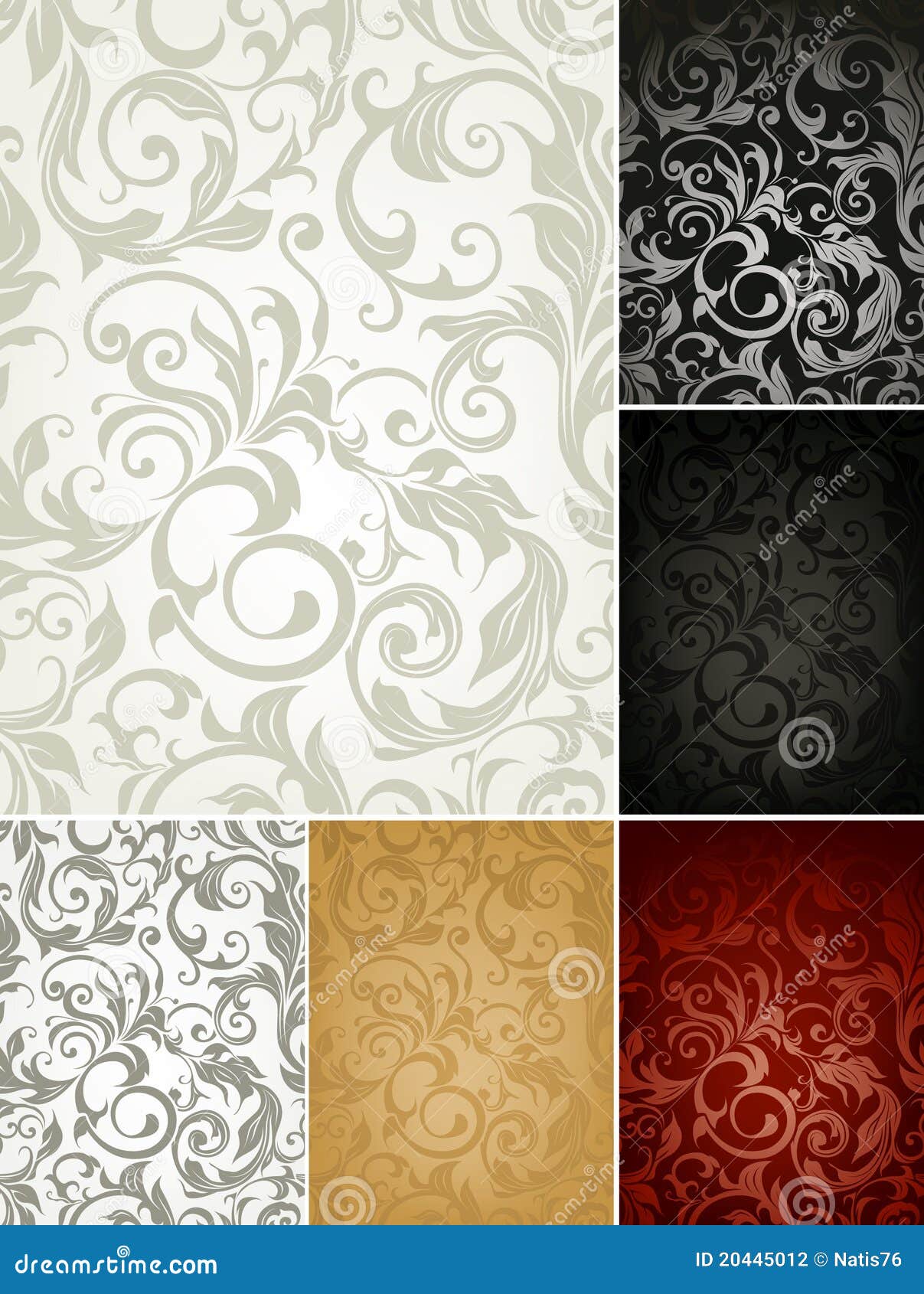 Seamless Pattern Set of Six Colors Stock Vector - Illustration of ...