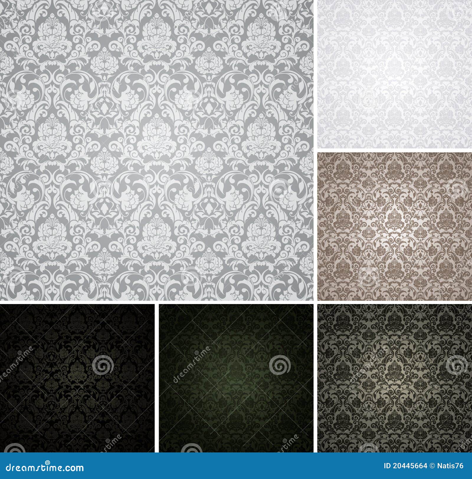 Seamless Pattern Set of Six Colors Stock Vector - Illustration of ...