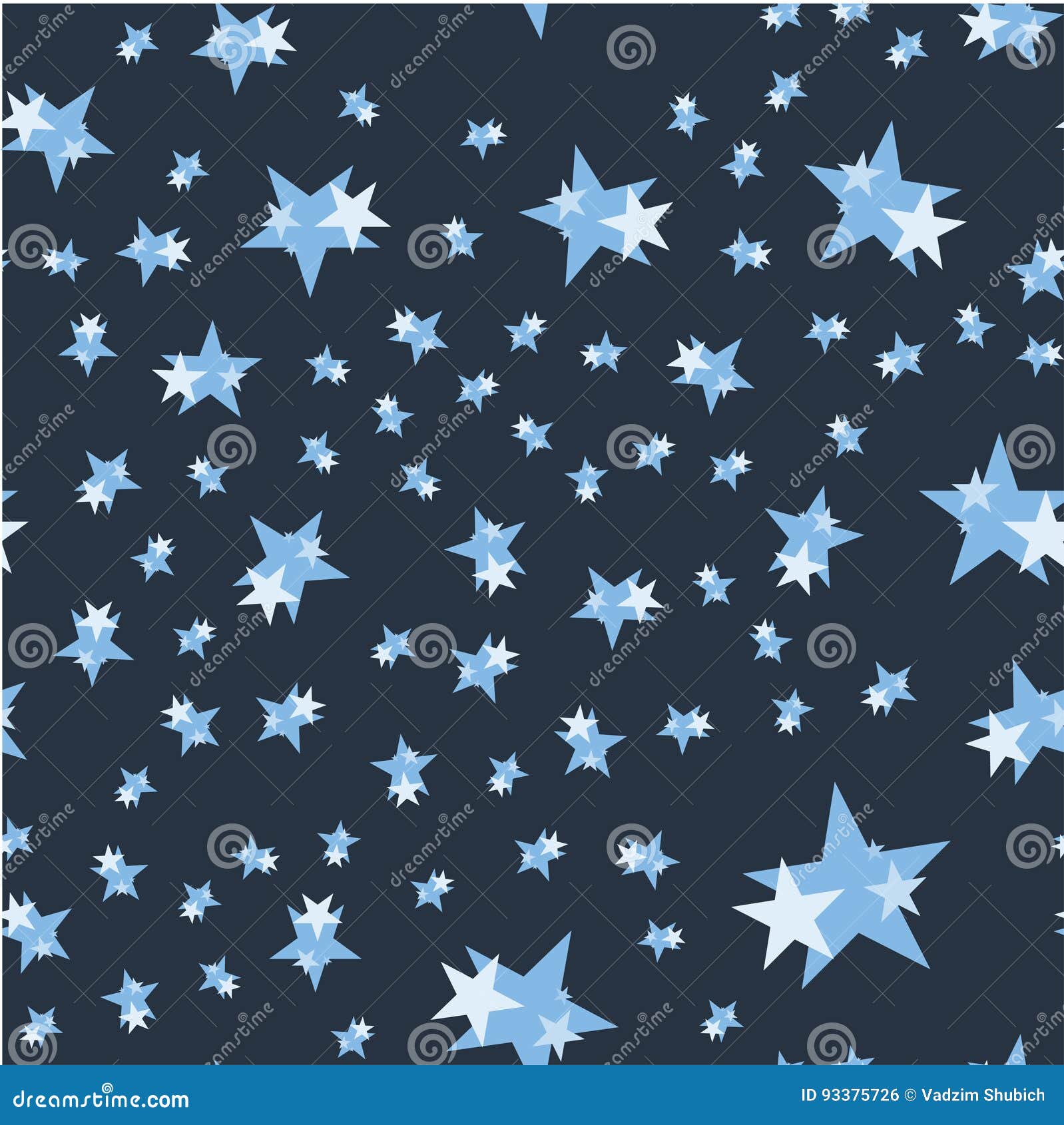Seamless Pattern, Set Stars on a Dark Background. Flat Illustration EPS ...