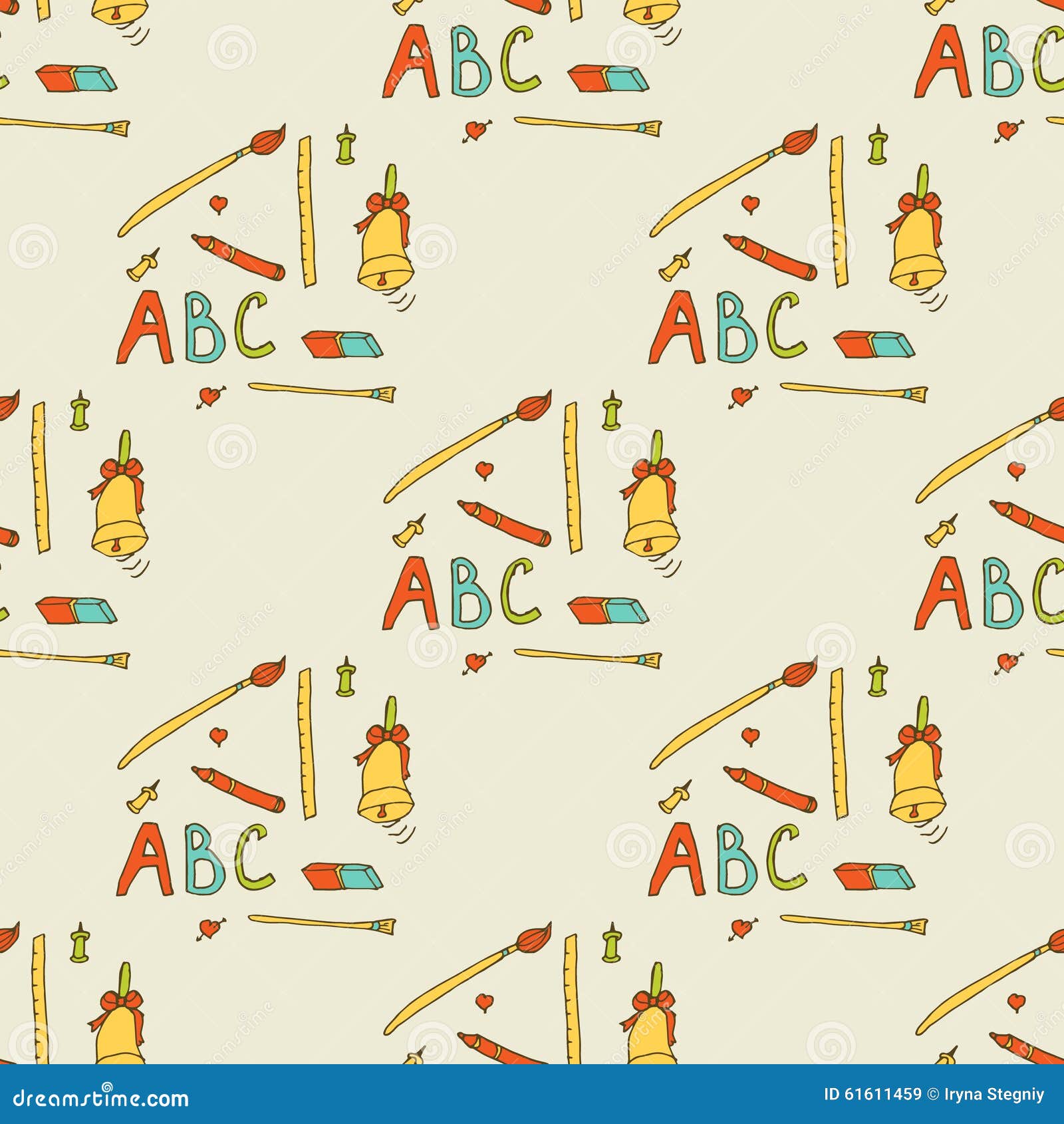 Seamless Pattern: a Set of Things for the School Stock Illustration ...