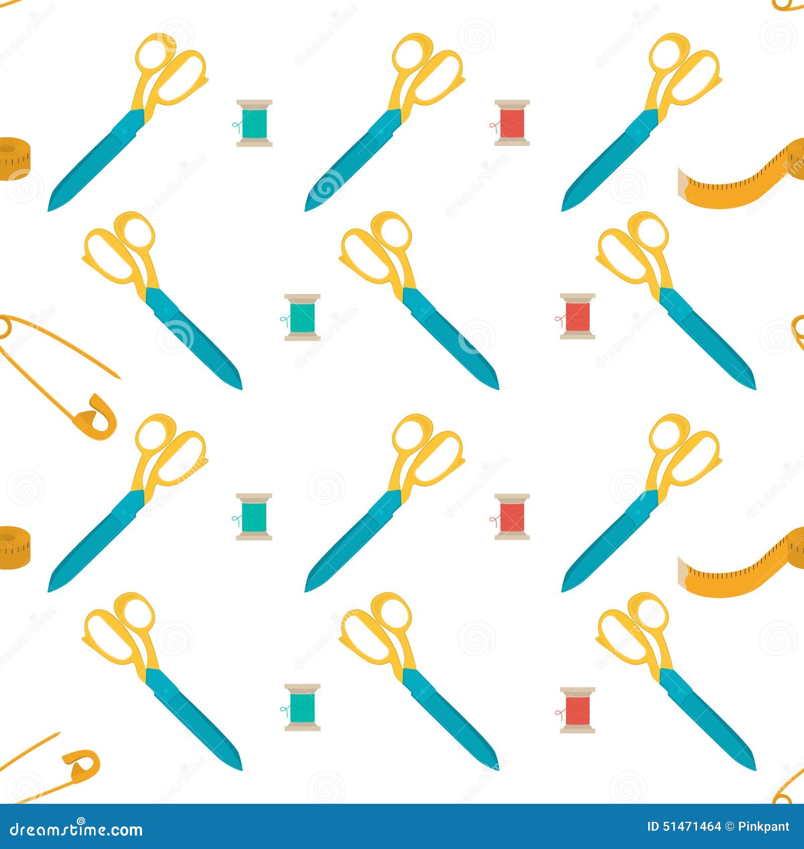 Seamless Pattern Set of Tools for Sewing. Stock Illustration ...