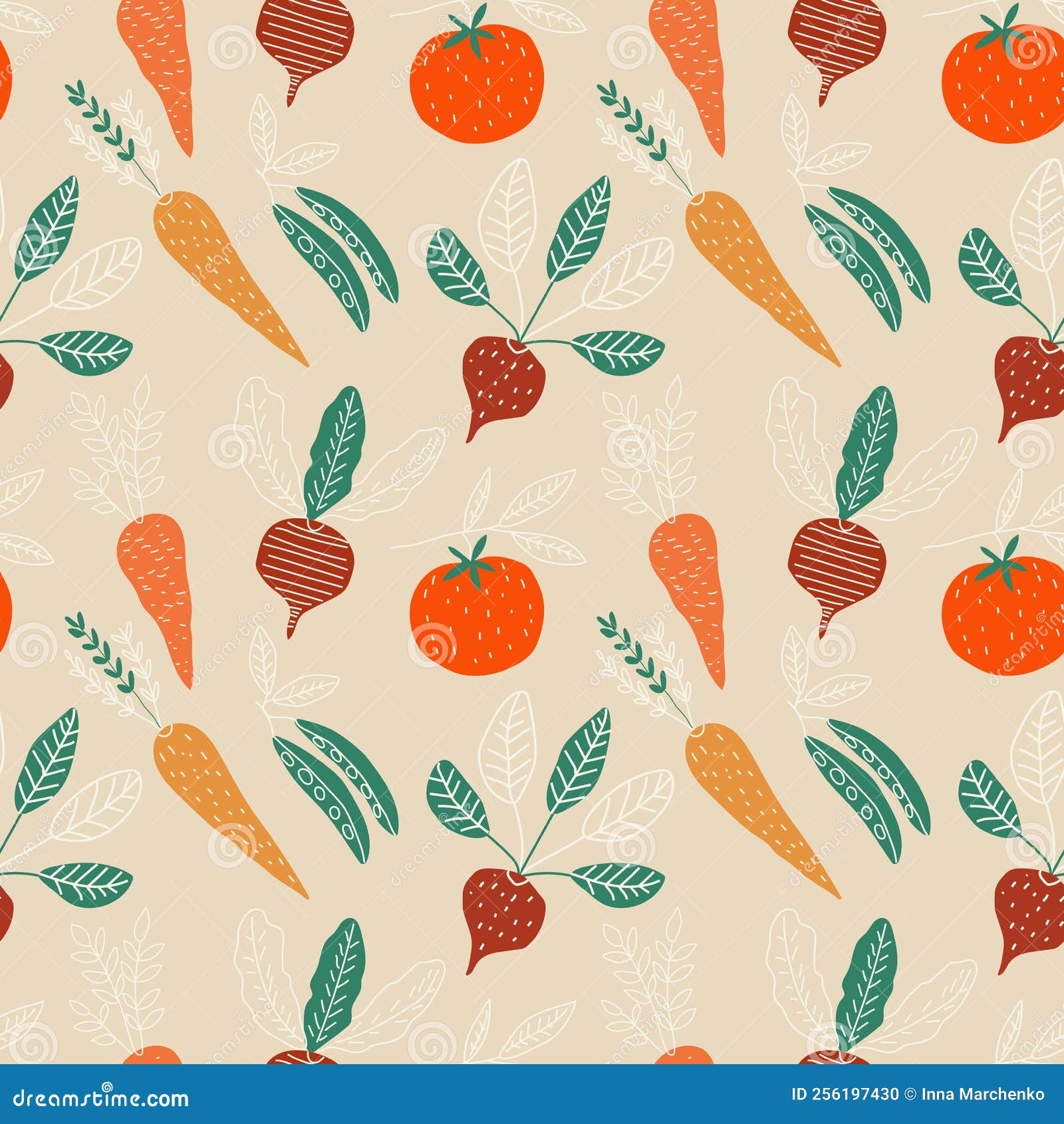 Seamless Pattern. Set of Vegetables Stock Vector - Illustration of pink ...