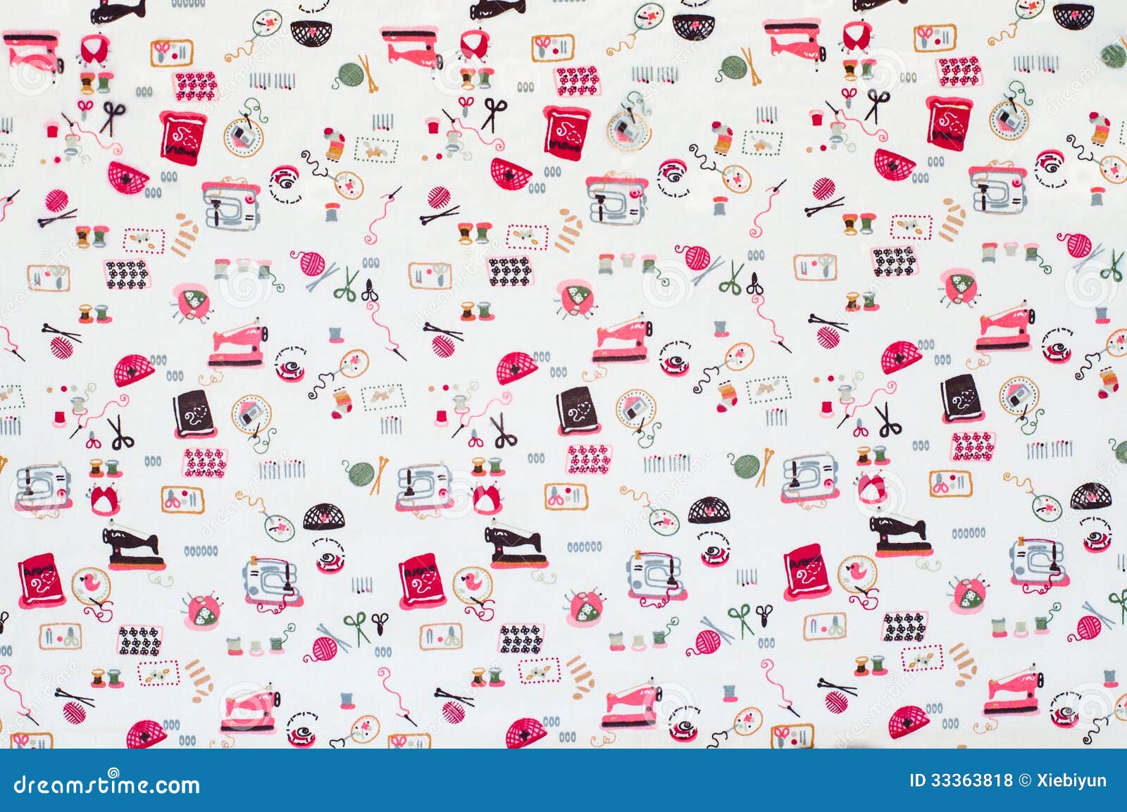 Seamless Pattern, Sewing Accessories Fabric Background. Stock Photo ...