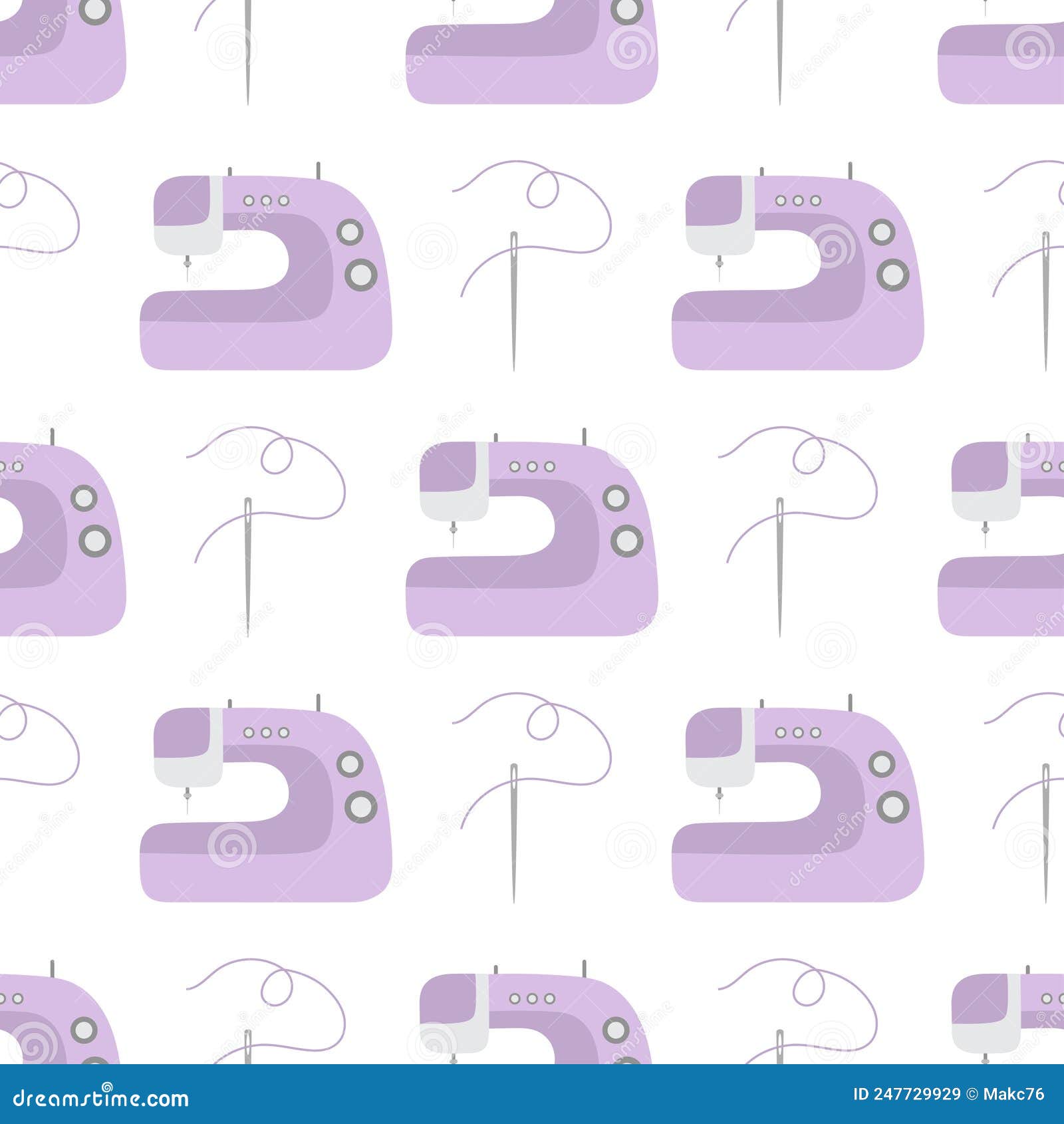 Seamless Pattern with Sewing Machine, Vector Illustration Stock Vector ...