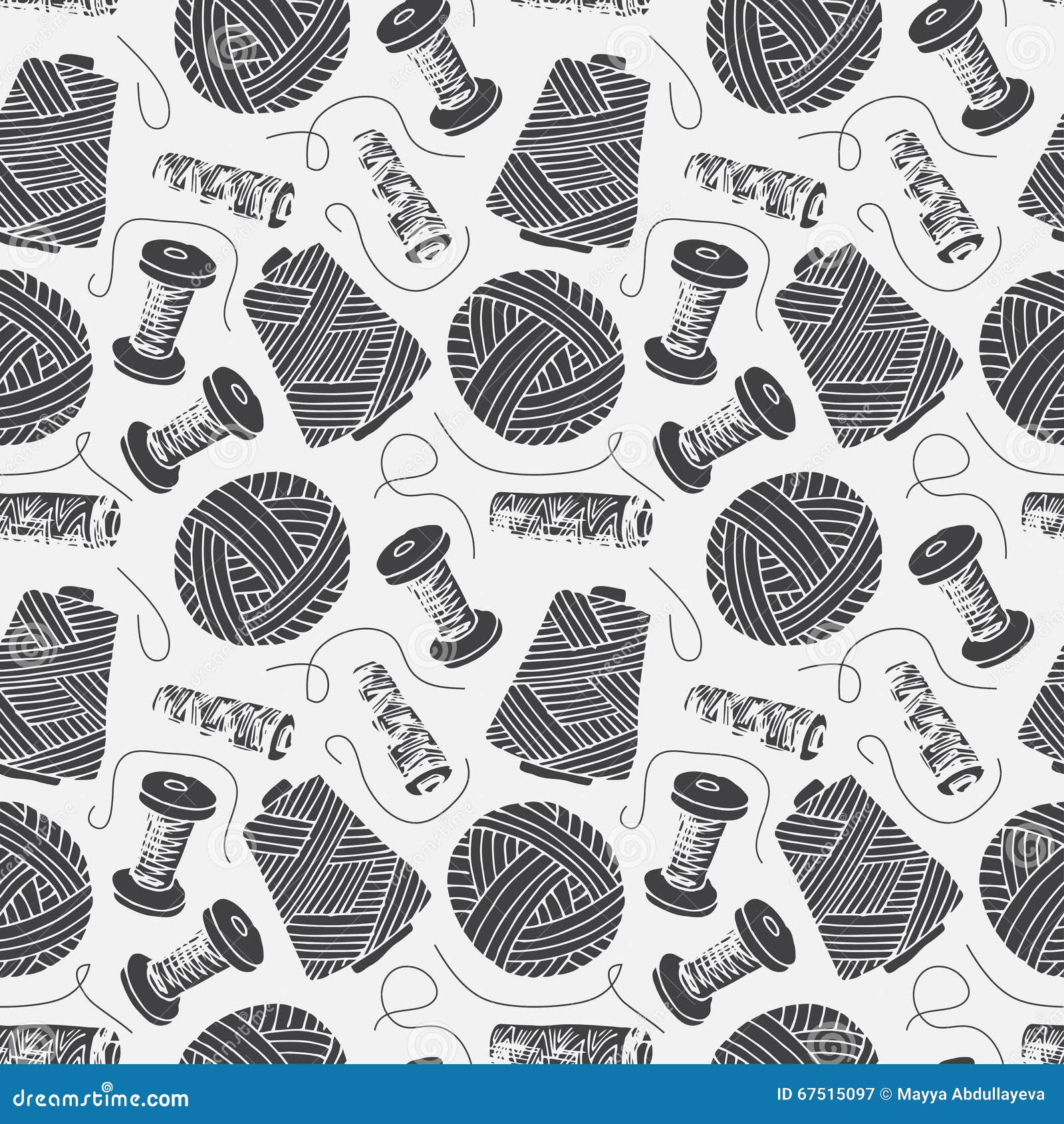 Seamless Pattern with Sewing Thread Stock Vector - Illustration of ...