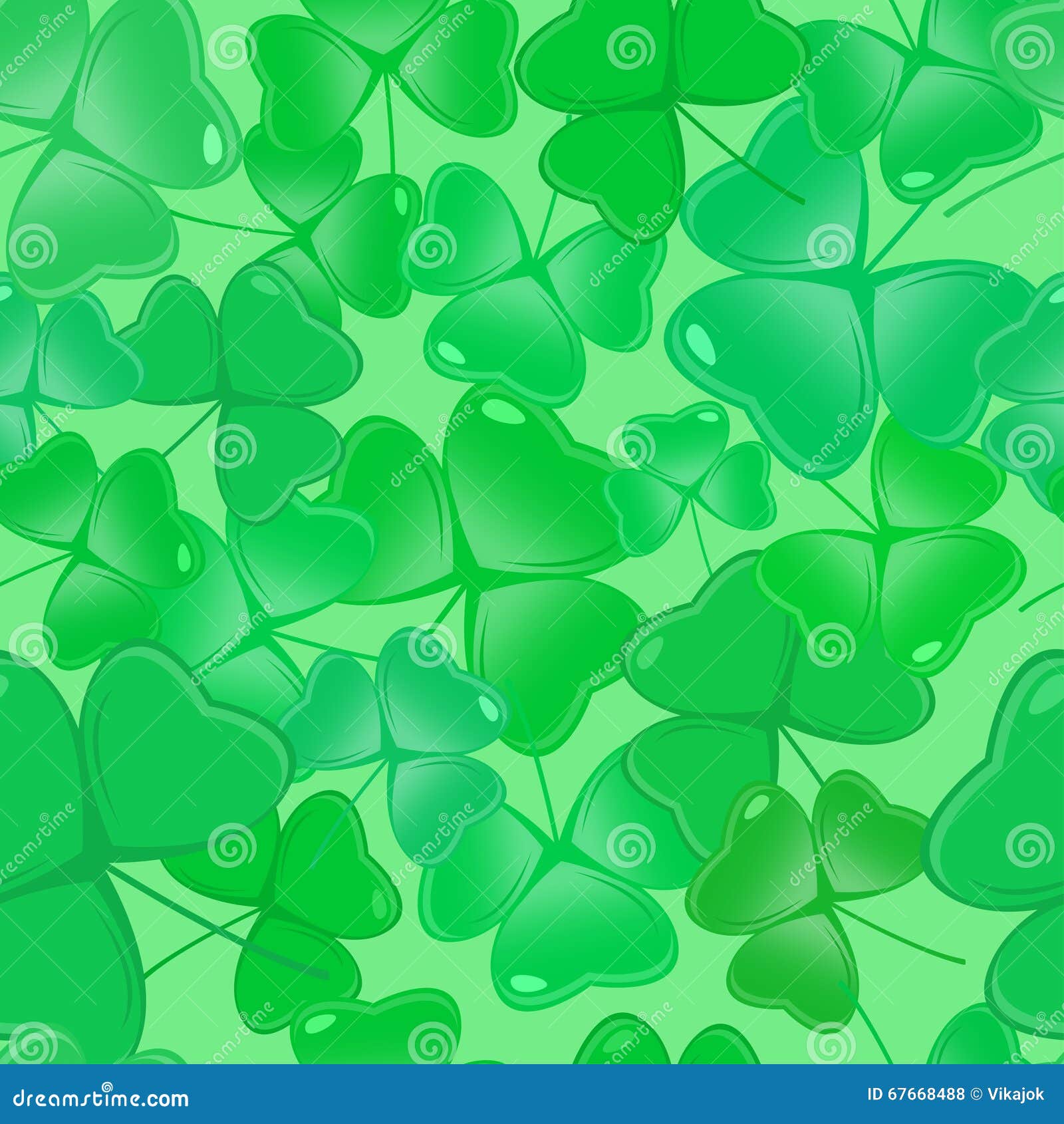 Seamless Pattern with Shamrock Leaves Stock Vector - Illustration of ...