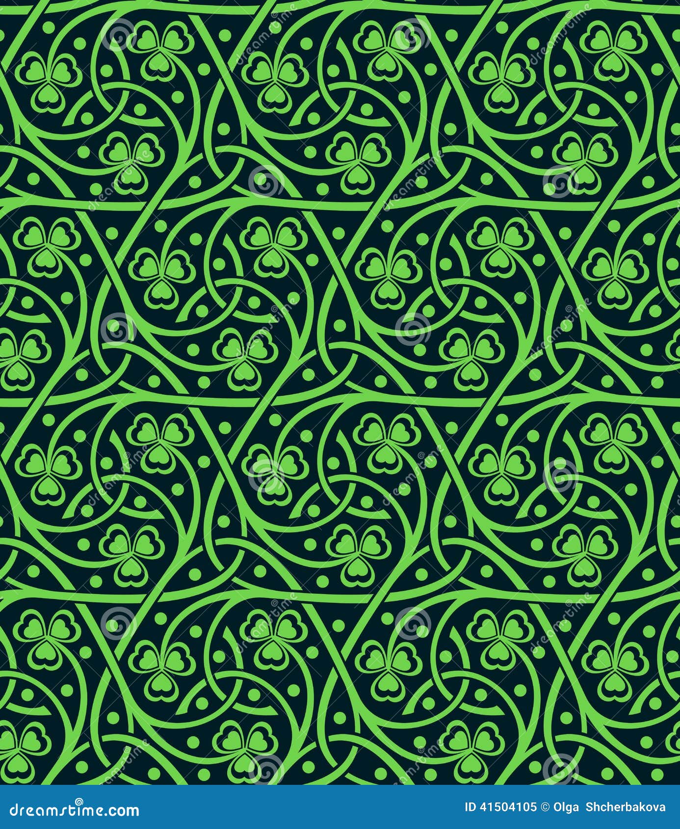 Seamless Pattern with Shamrock Stock Vector - Illustration of ethnic ...