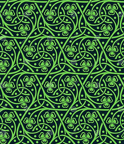 Seamless Pattern with Shamrock Stock Vector - Illustration of ethnic ...