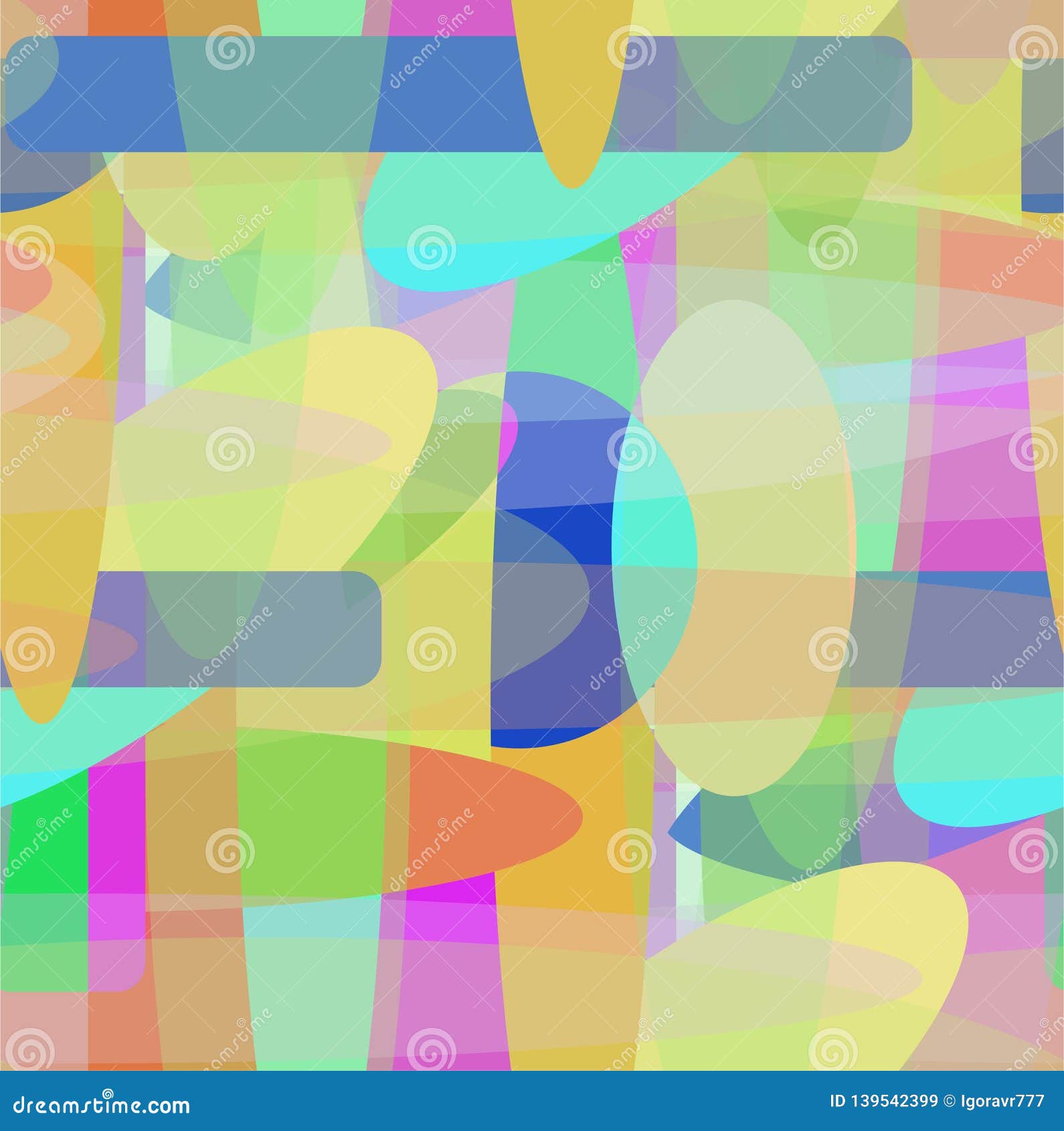 Seamless Pattern with the Pastel Colored Shapes Stock Vector ...
