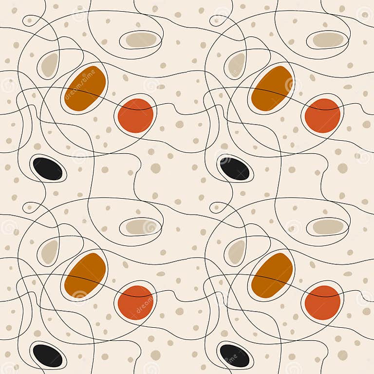 Seamless Pattern of Shapeless Spots and Twisted Lines Directed in a ...