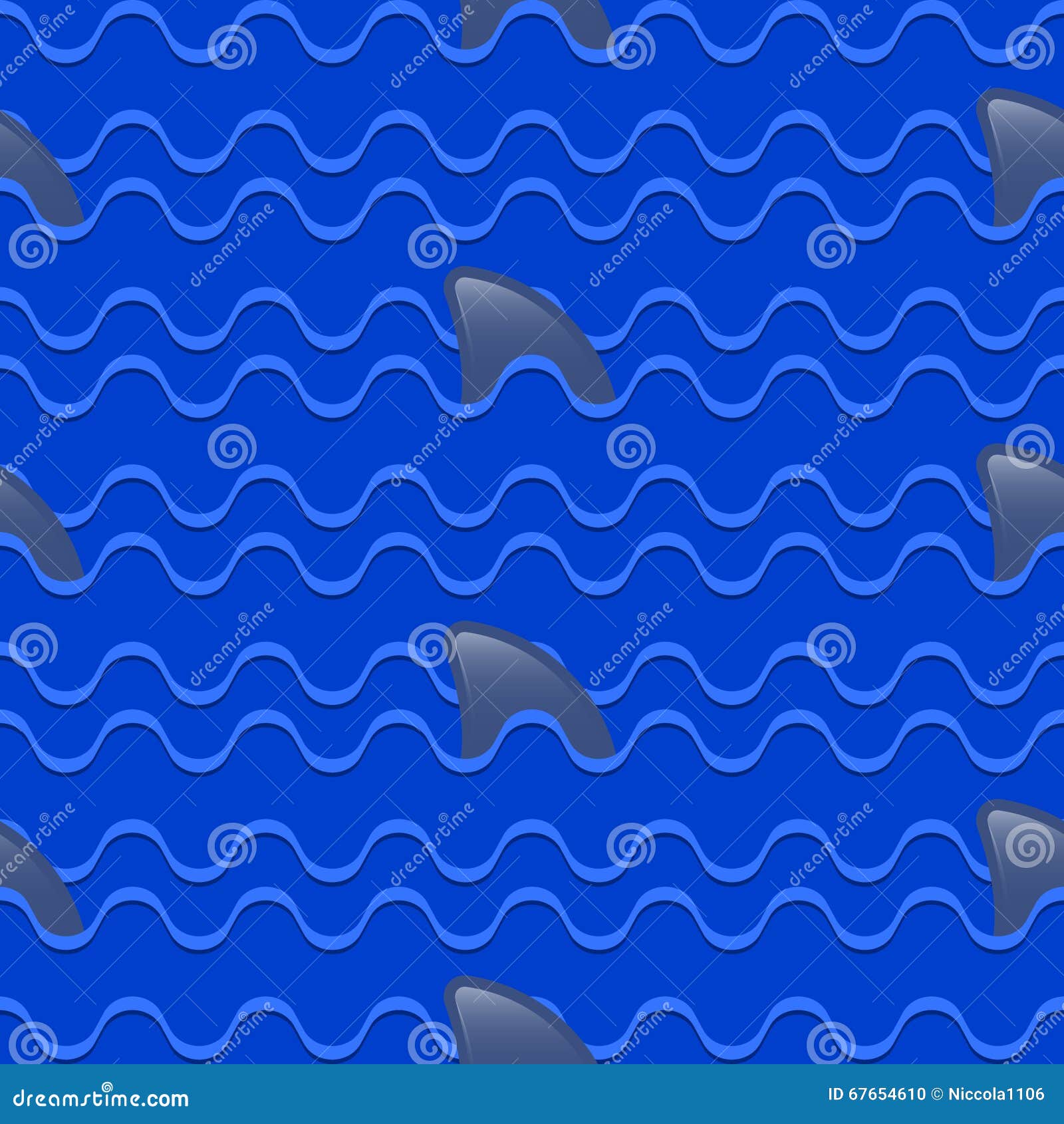 Seamless Pattern Shark Fin Background Stock Vector - Illustration of ...