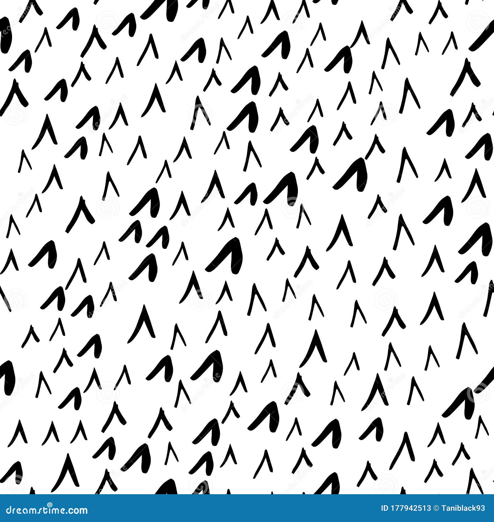 Seamless Pattern with Sharp Corner Abstract Form in Black and White ...
