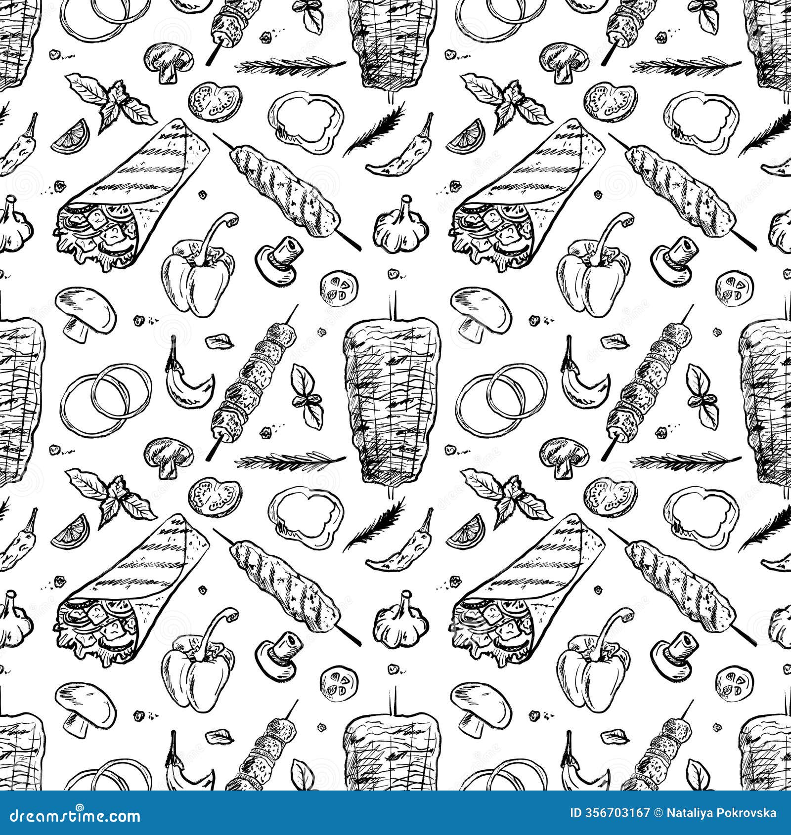 Shawarma Or Chicken Wrap Cartoon Vector | CartoonDealer.com #185345225