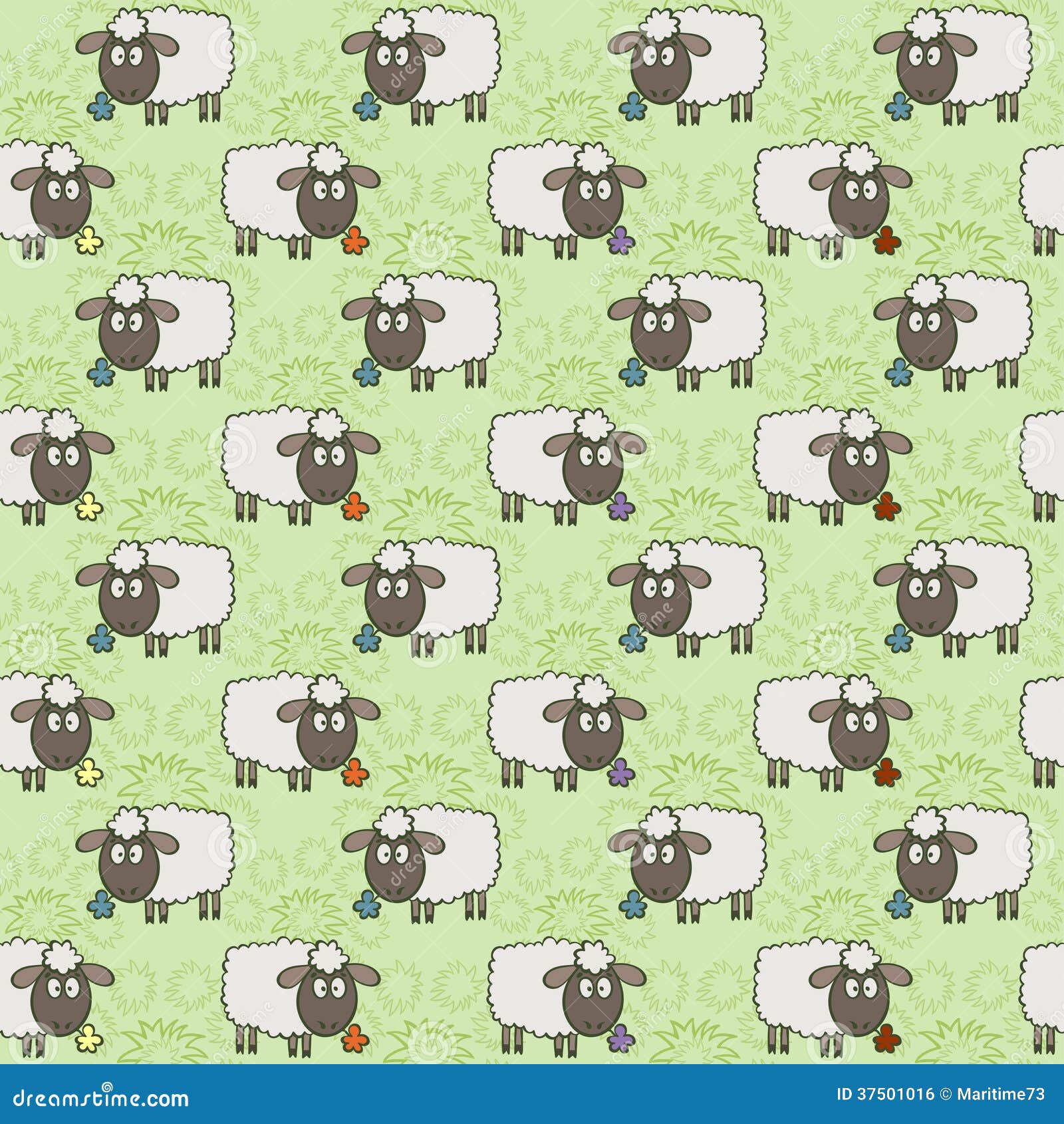 Seamless Pattern with Sheep Stock Illustration - Illustration of sheep ...