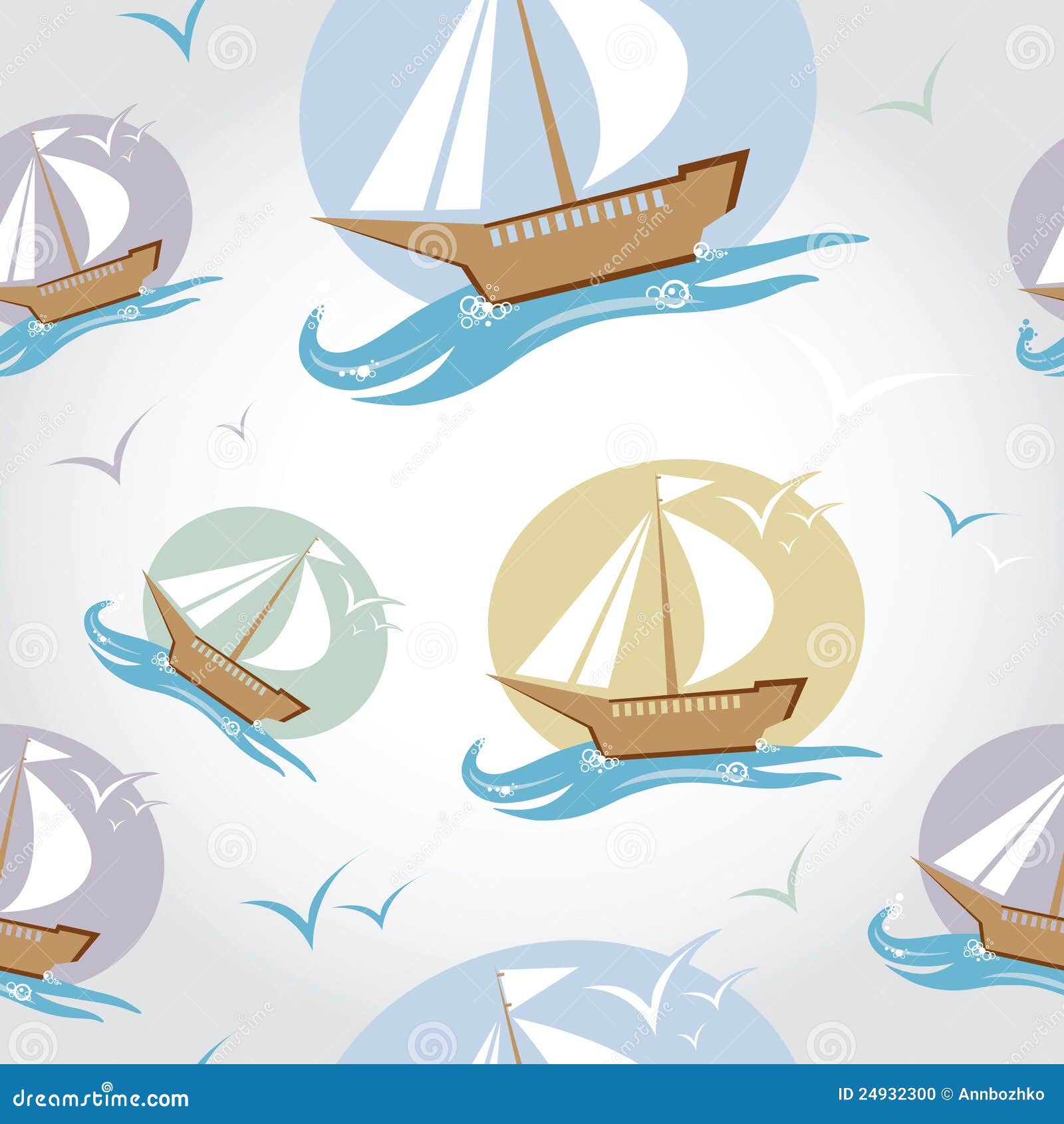 Seamless pattern with ship stock vector. Illustration of graphic - 24932300