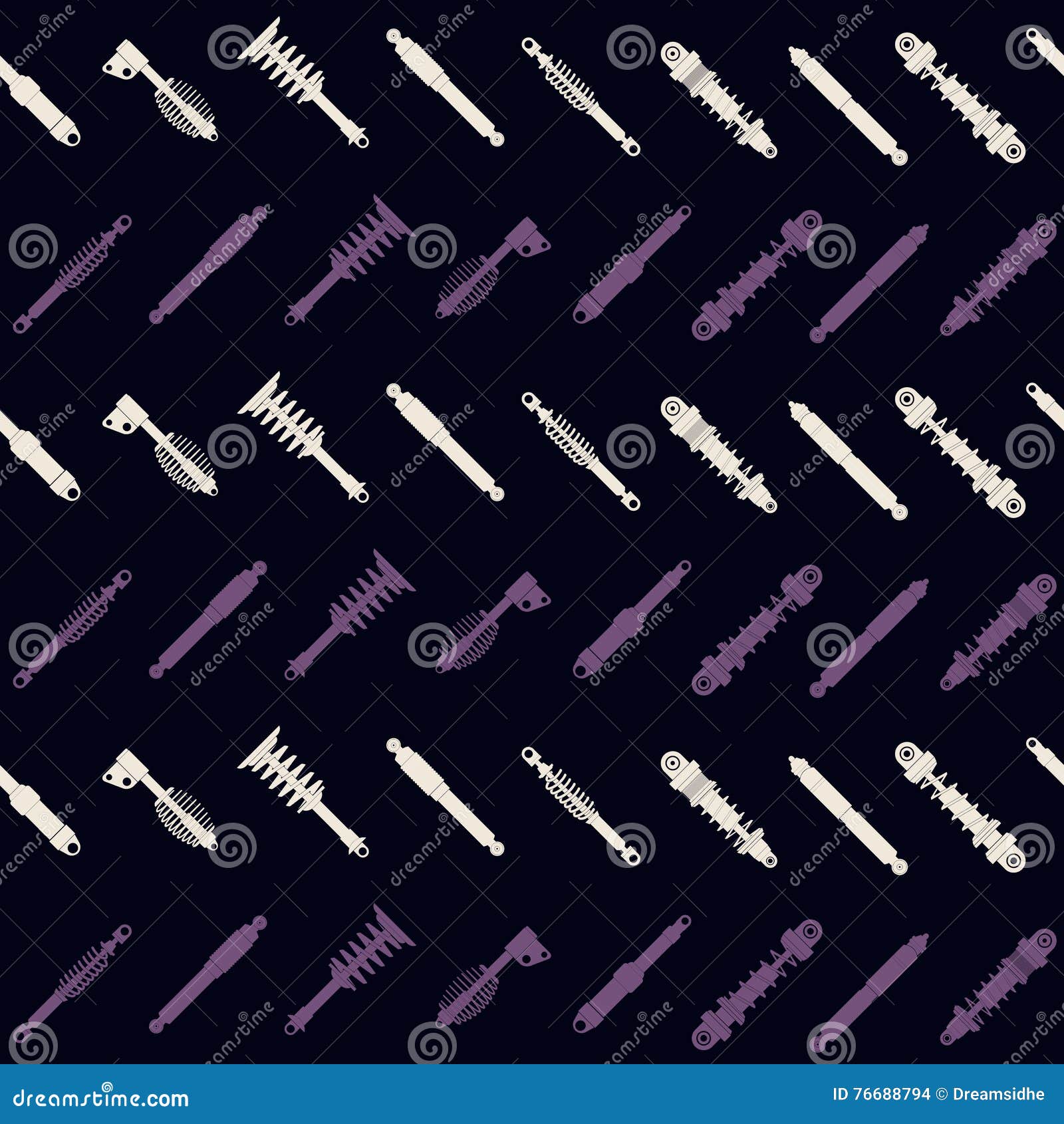 Seamless Pattern with Shock Absorber Stock Vector - Illustration of ...