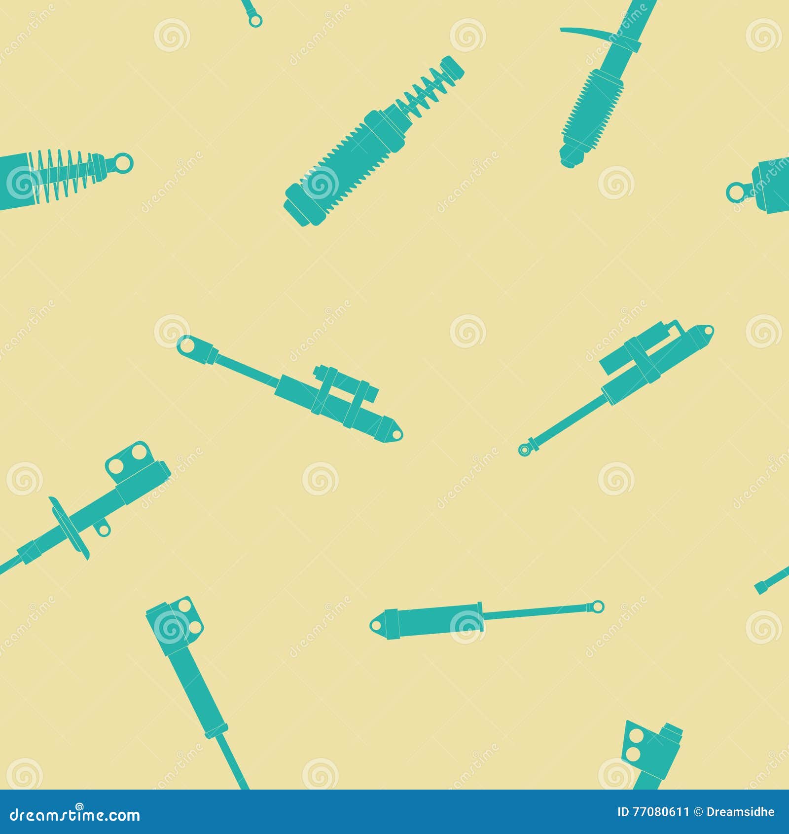 Seamless Pattern with Shock Absorber Stock Vector - Illustration of ...