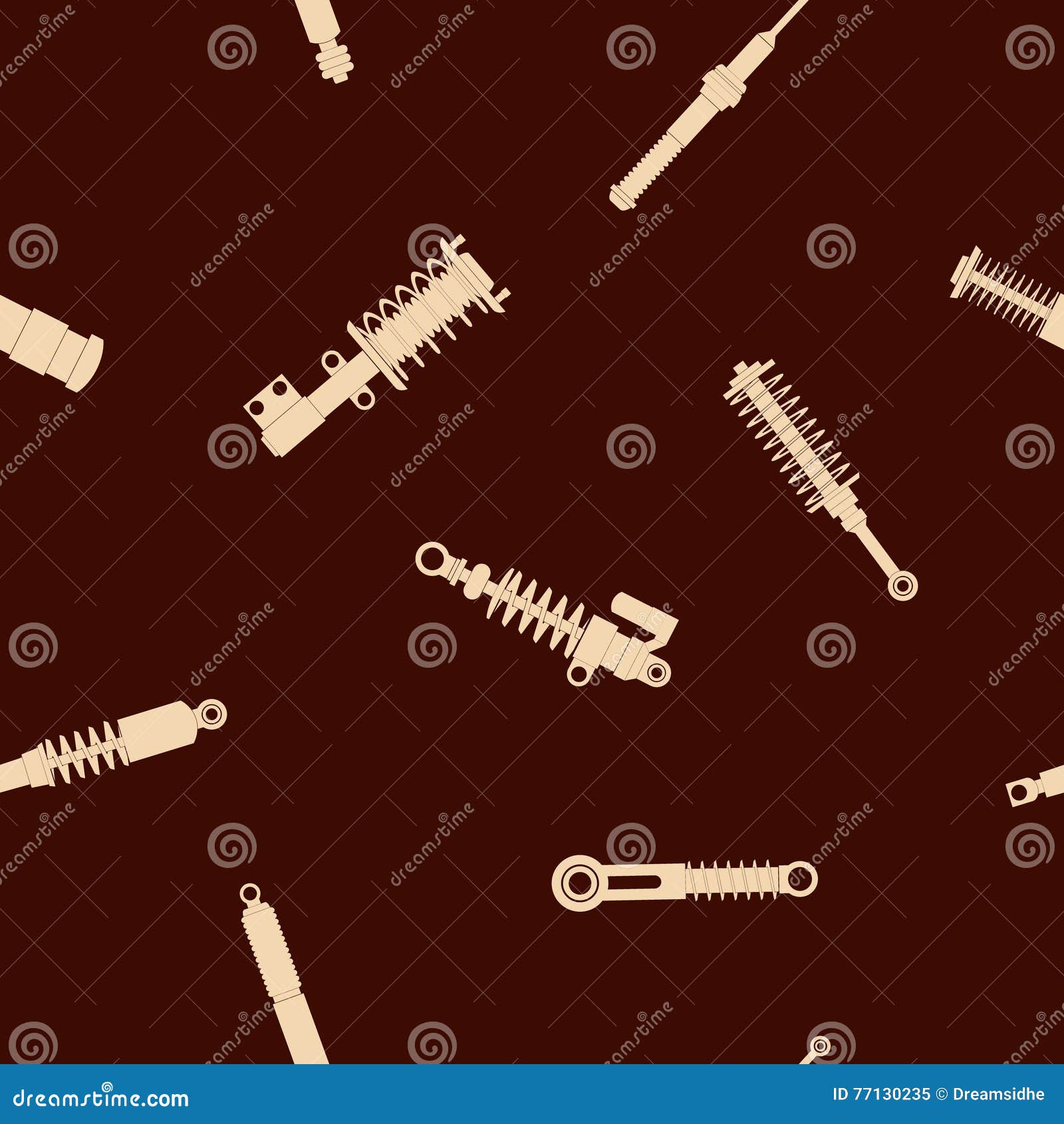 Seamless Pattern with Shock Absorber Stock Vector - Illustration of ...